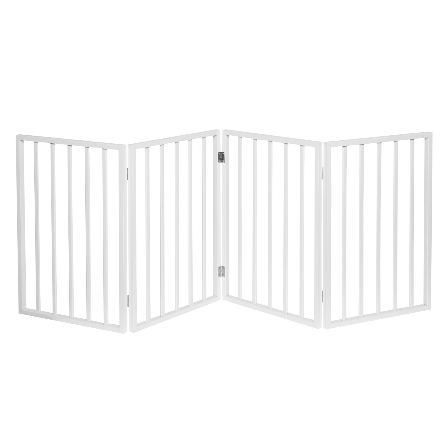 Home District Freestanding Pet Gate, Solid Wood 3-Panel Tri-Fold ...