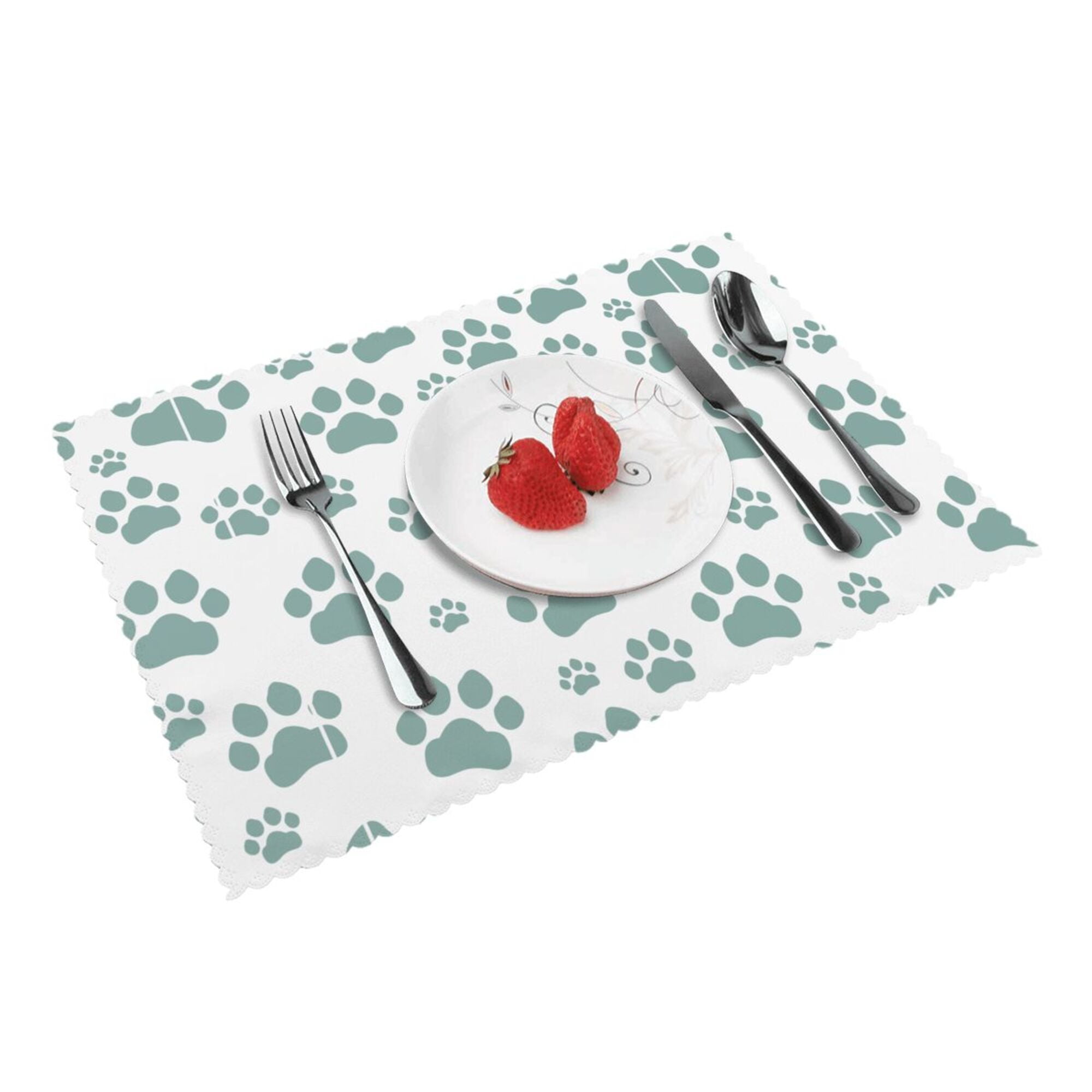 Home Dog Paw Placemats Set Of 4 Washable Wipeable Place Mats Place Mats ...