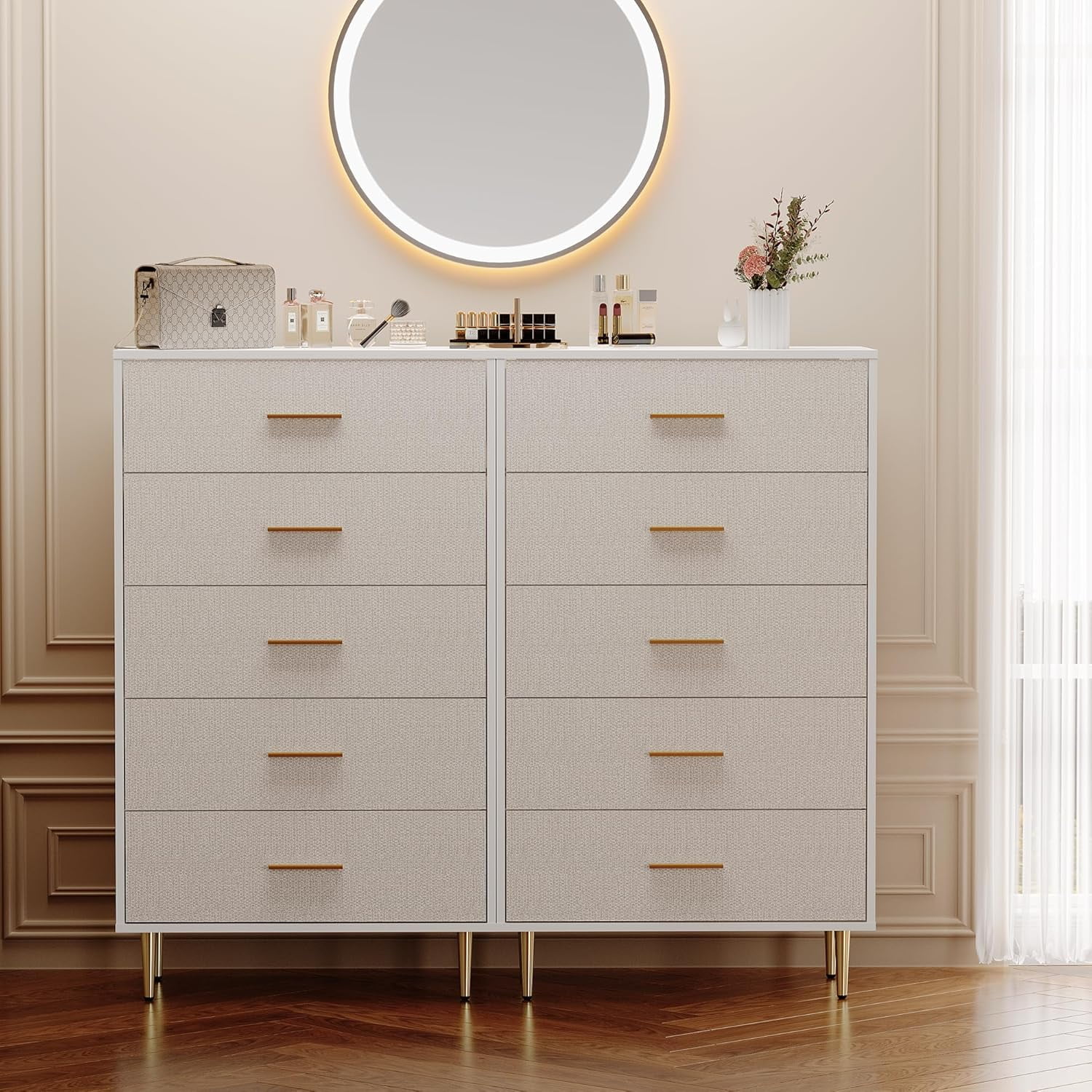 Home Drawer Dresser, Tall Narrow Chest of Drawers, Wooden Skinny 5 ...
