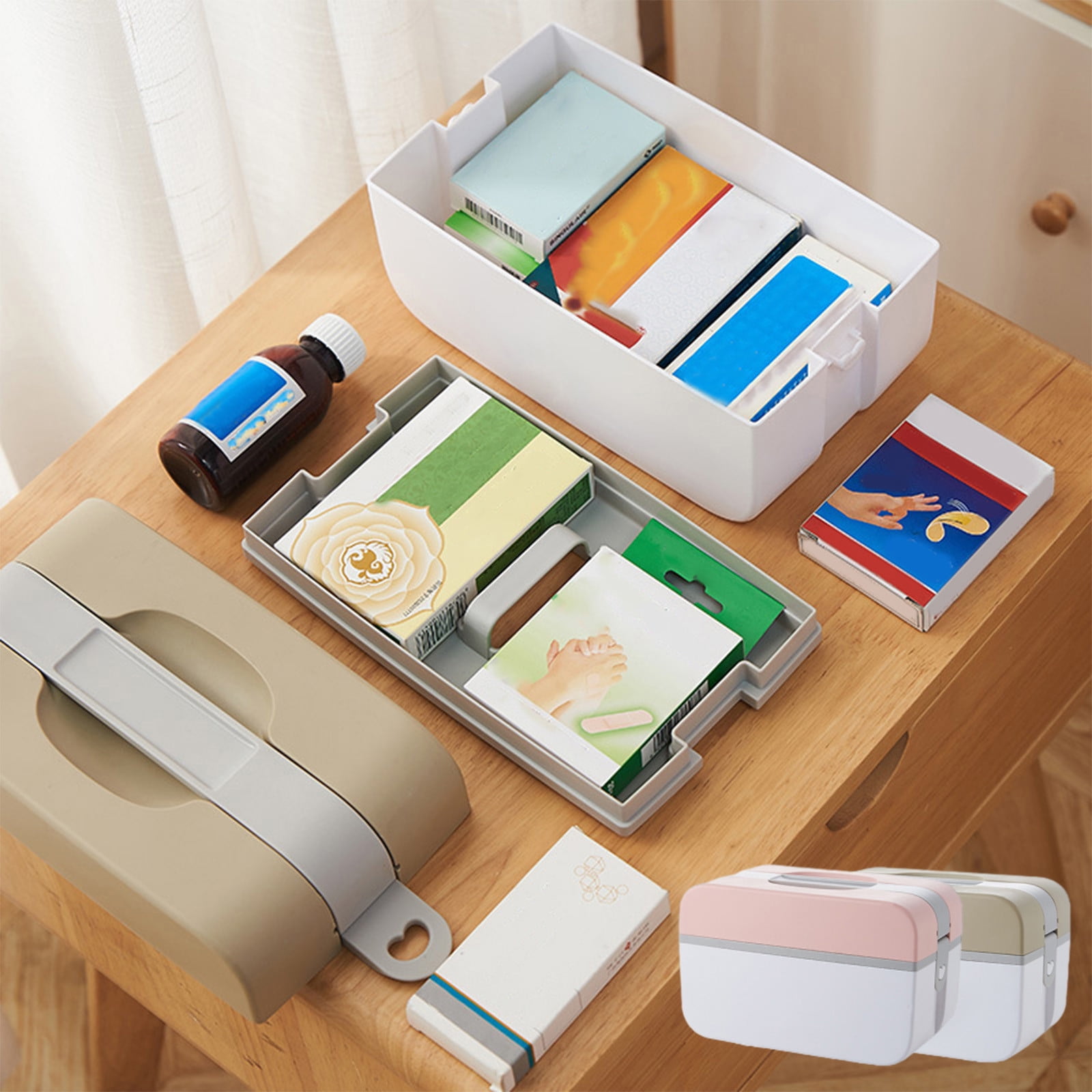Home Drug Storage Box Organizer | Multi-Layer Compartments | Portable ...