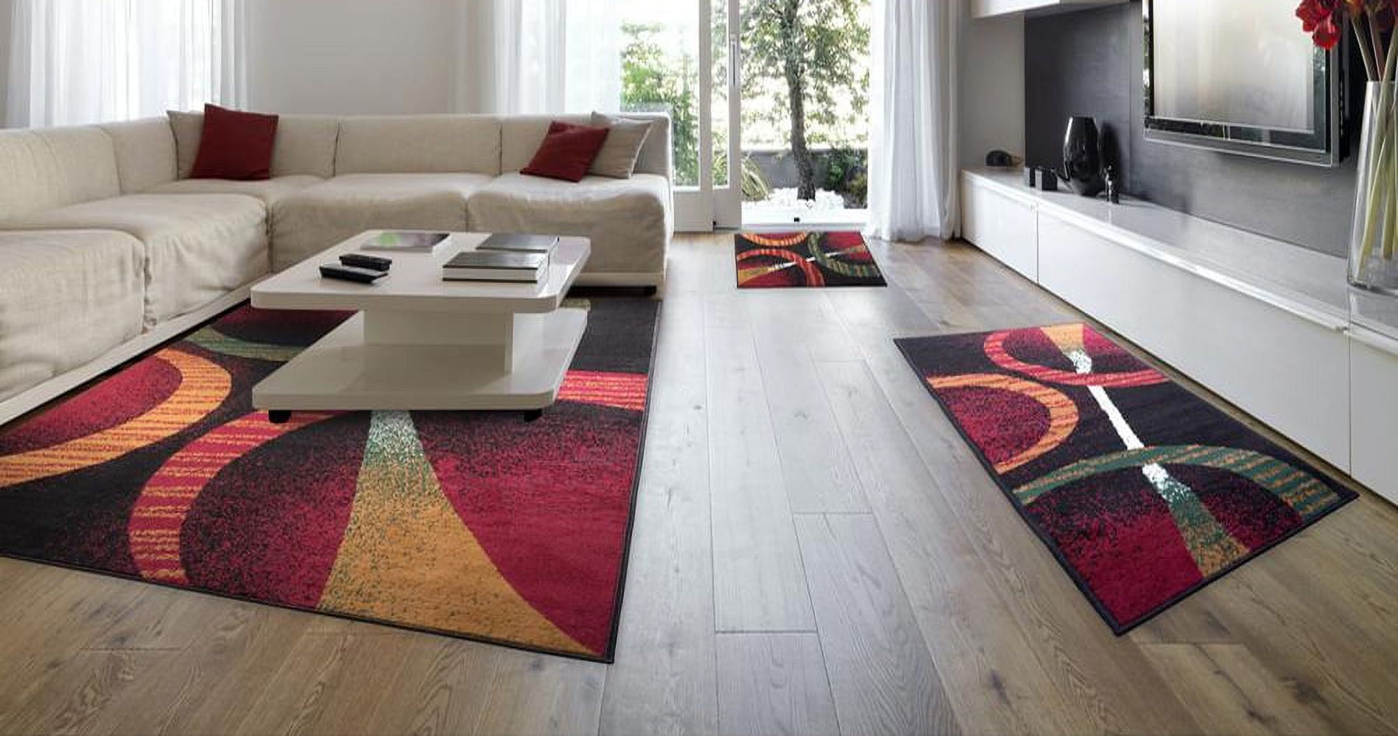 Home Dynamix Area Rugs: Ariana Rug: 5194 Modern Geometric Rings Black ...