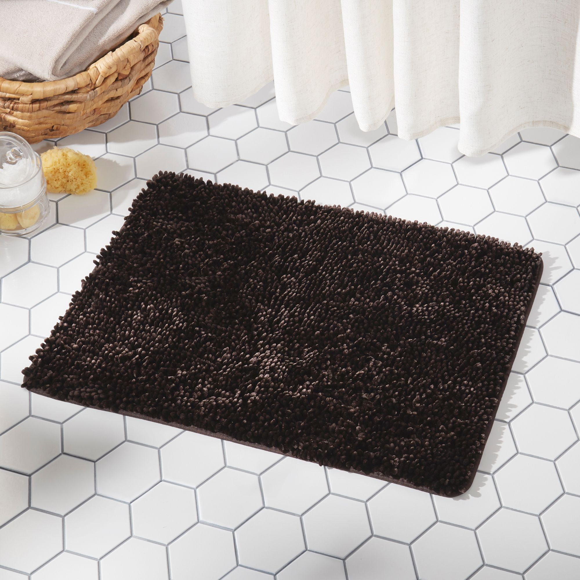 Home Dynamix Bali Breeze Machine Washable Chenille Polyester Shag Bath ...