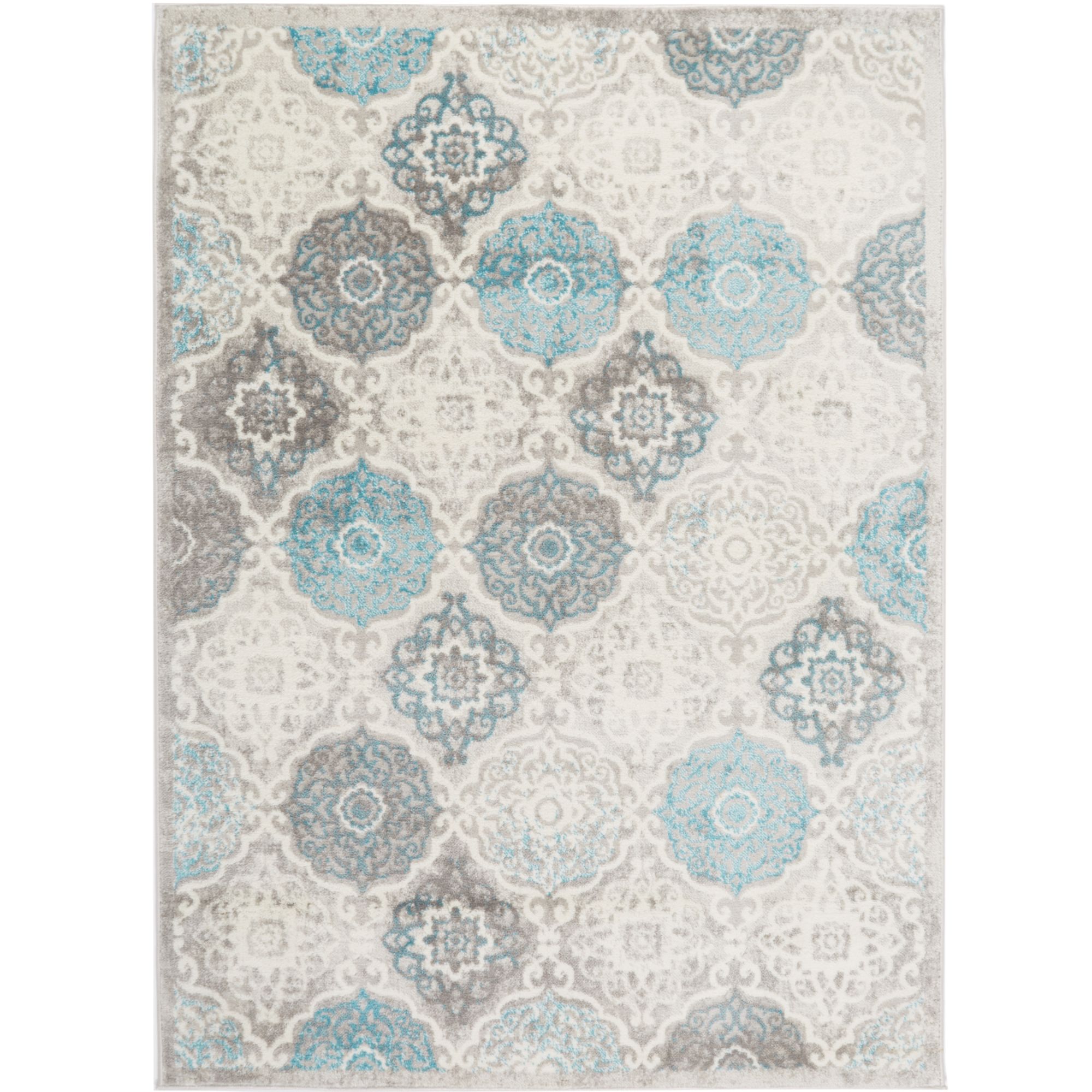Home Dynamix Boho Andorra Transitional Damask Area Rug, Gray/Blue, 5' 2 ...