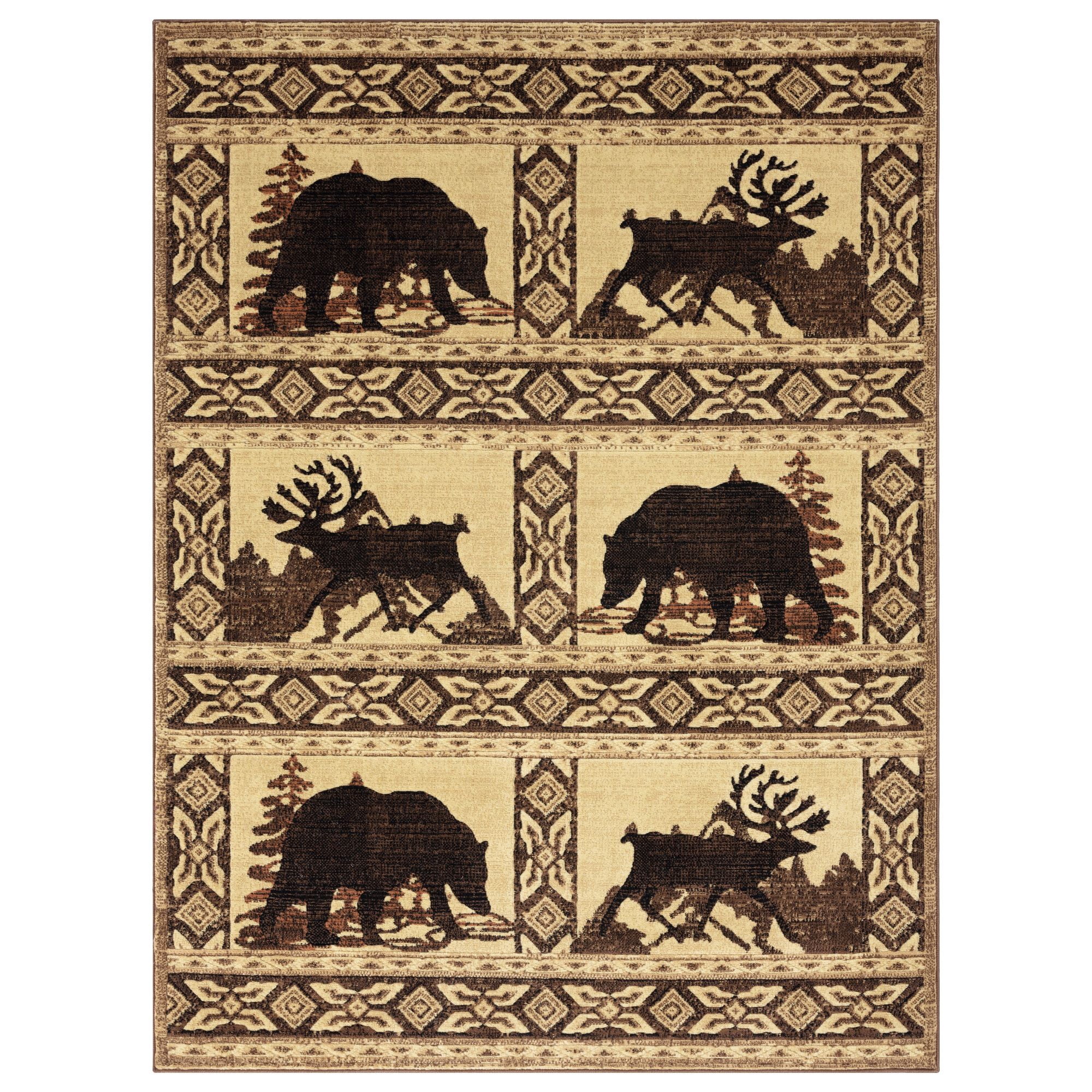 Home Dynamix Buffalo Rustic Area Rug, Elk, 5'2"x7'2" Rectangle ...