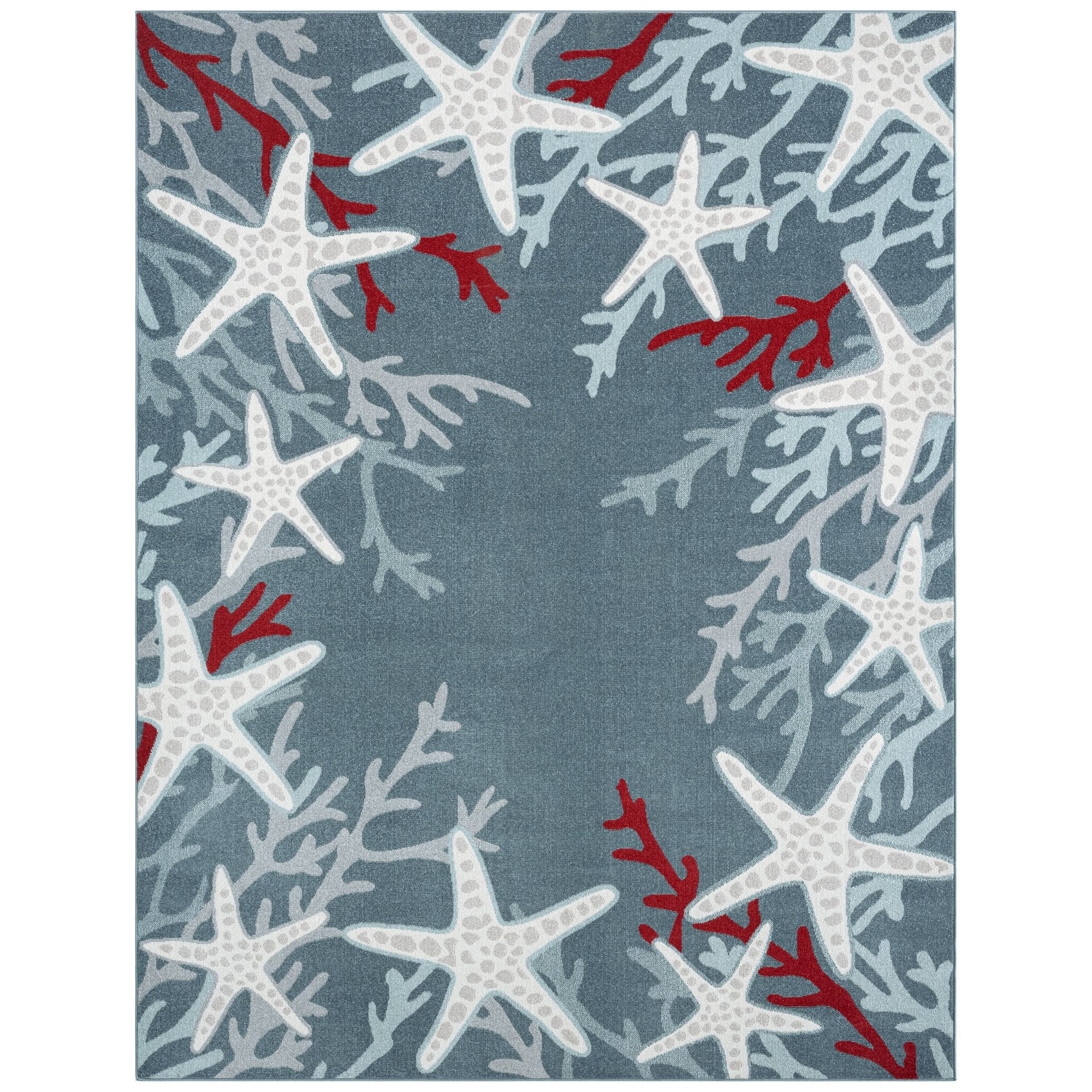 Home Dynamix Marine Coral Coastal Starfish Indoor/Outdoor Area Rug ...