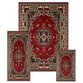 Home Dynamix Red 3PC Indoor Rug Set - Area Rug, Runner, Accent Mat for ...