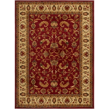Summit Burgundy Beige Abstract Area Rug (4' x 5') - Walmart.com