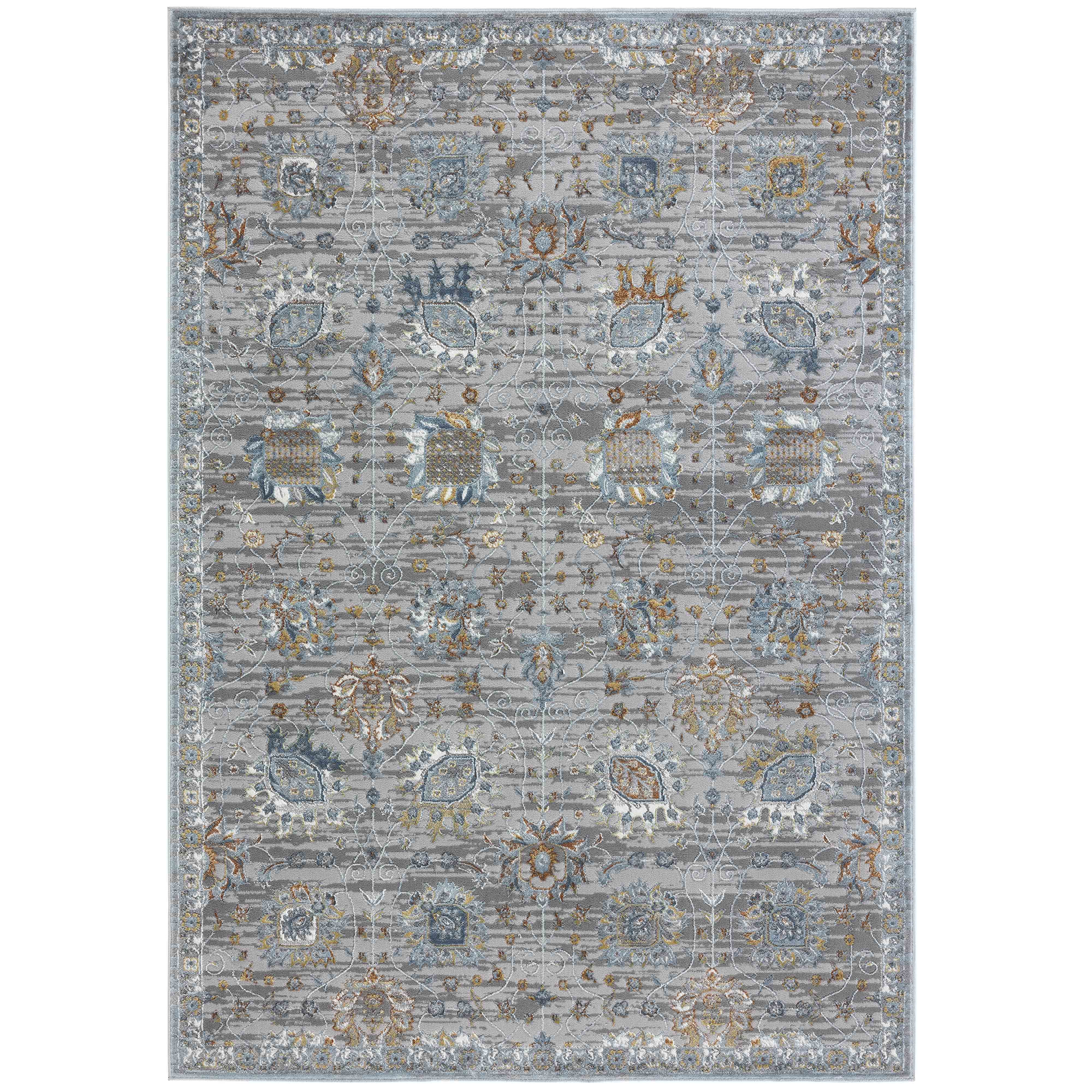 Home Dynamix Skyler Elise Damask Area Rug, Gray/Multi, 5'2"x7'2 ...