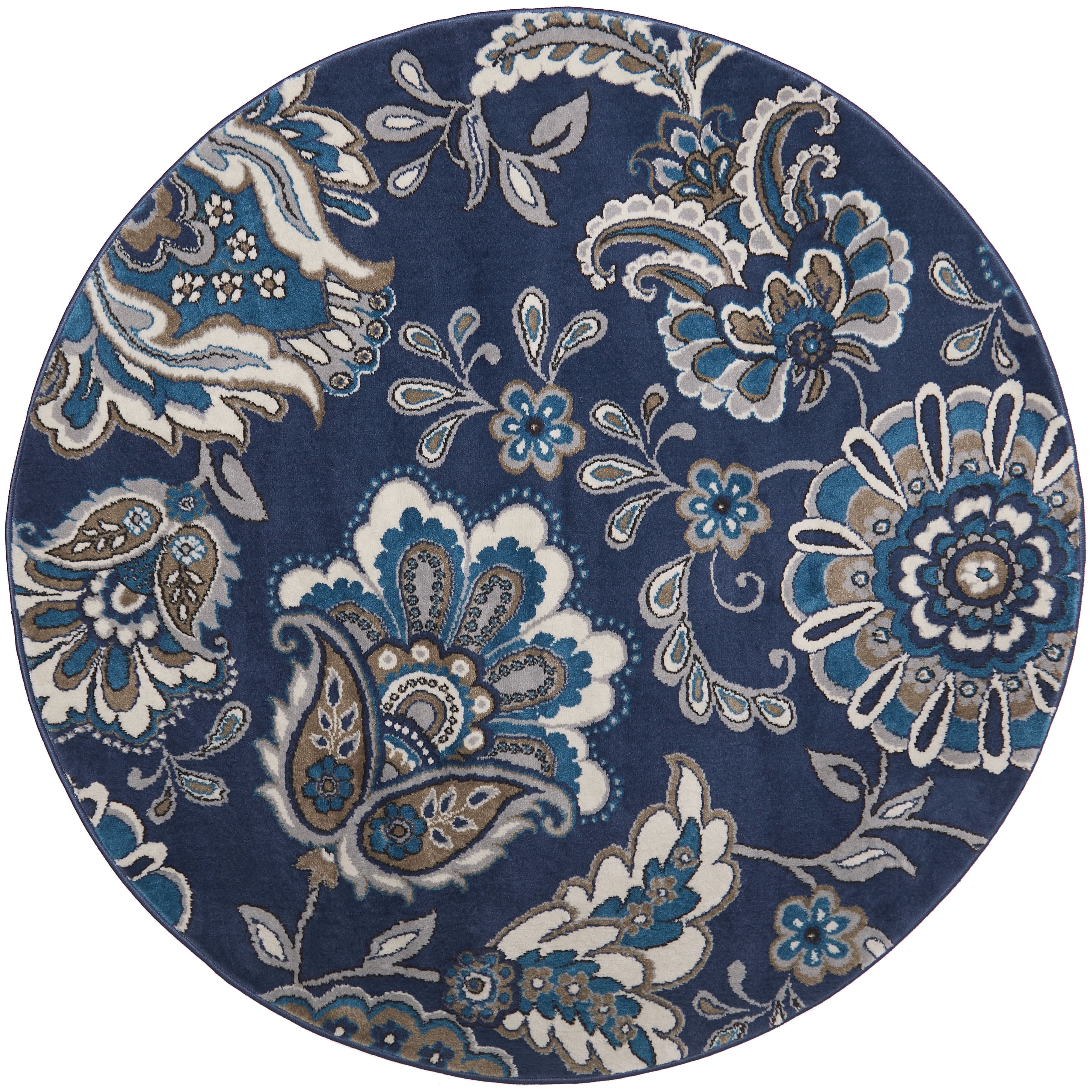 Home Dynamix Tremont Round Rug, Navy Blue, 7'10, Modern Polypropylene ...