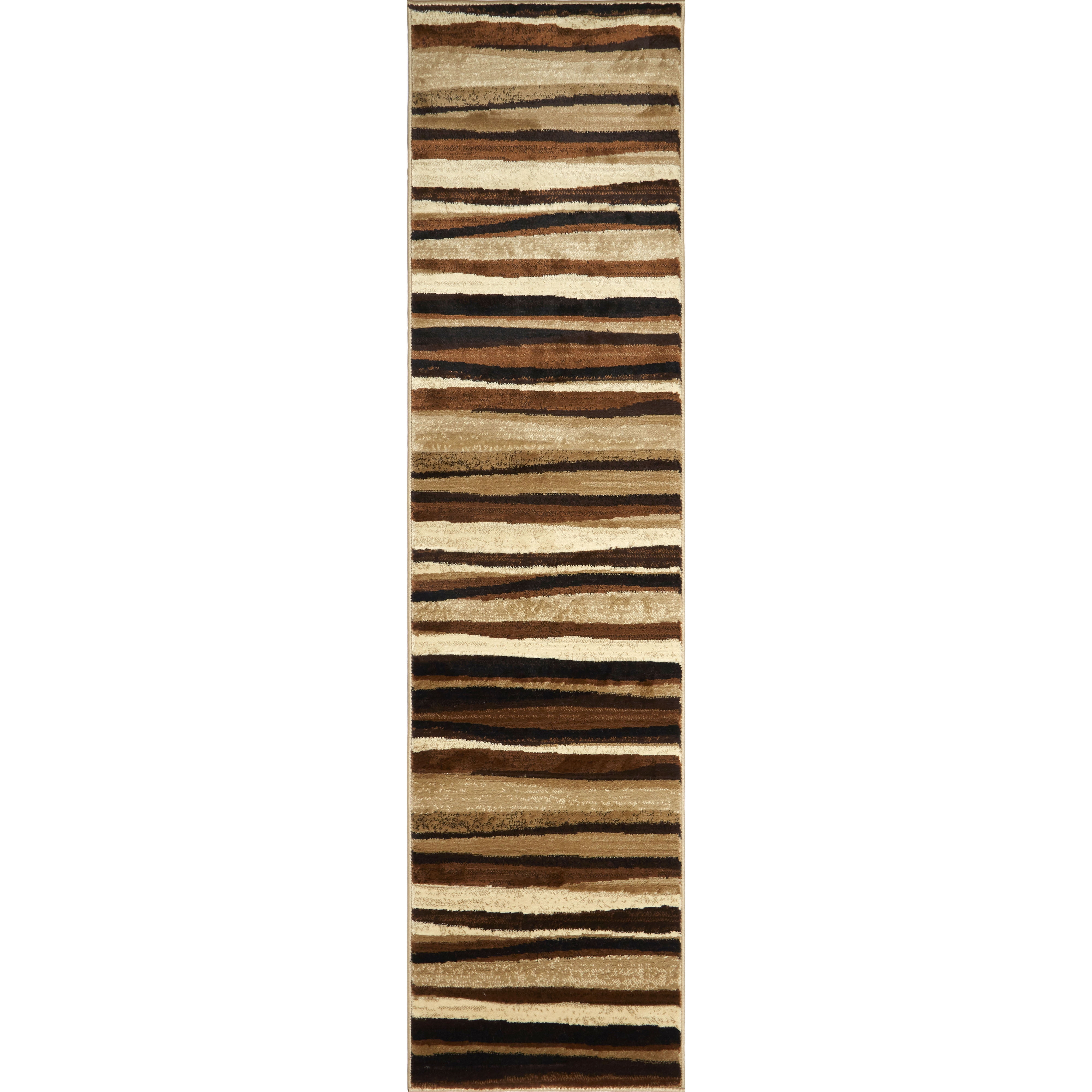 Home Dynamix Tribeca Jayden Striped Area Rug, Brown, 1'9"x7'2 ...