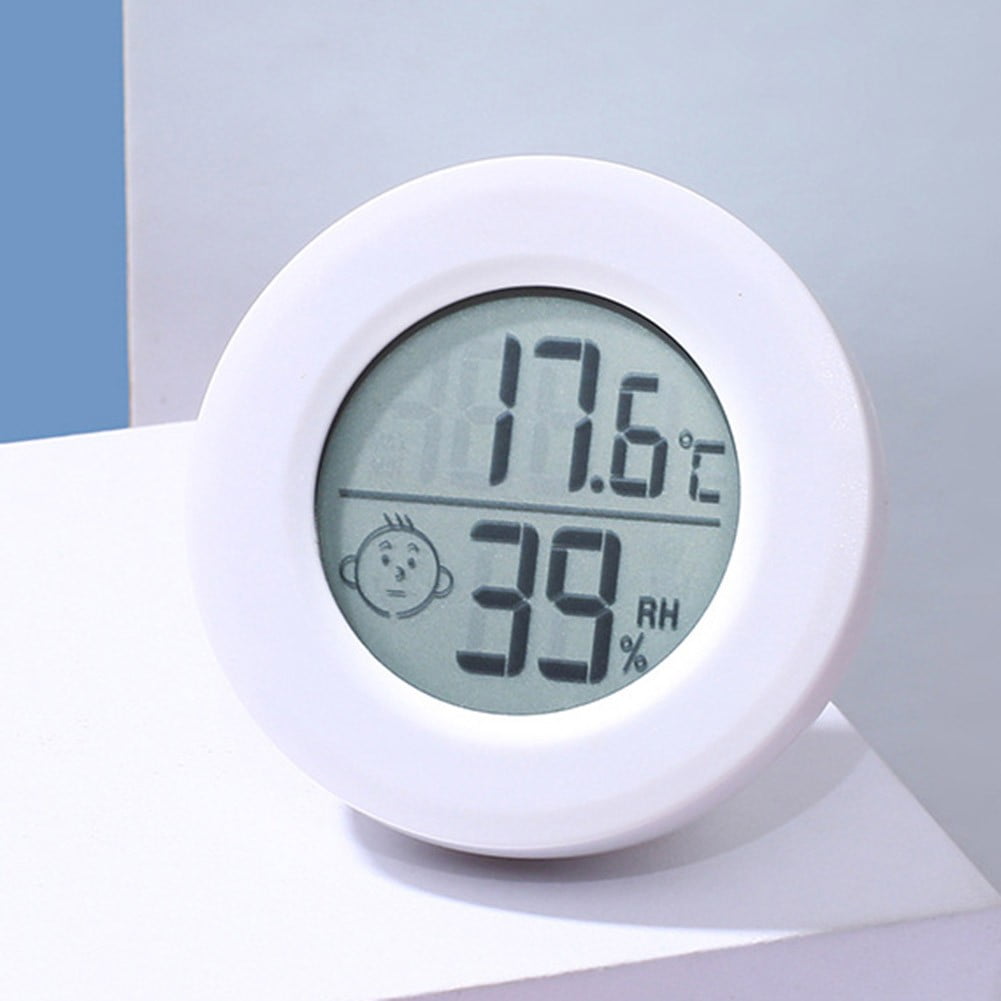 Home Electric Round Wireless Humidity Thermometer Digital Display with ...