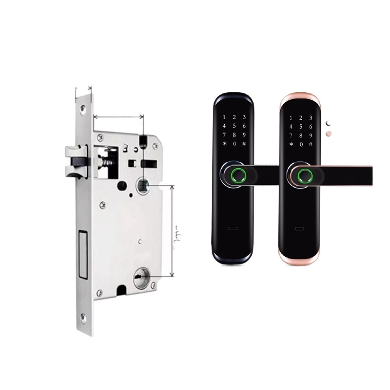 Home Electronics Tuya Wireless Door Lock Biometric Fingerprint Handle ...