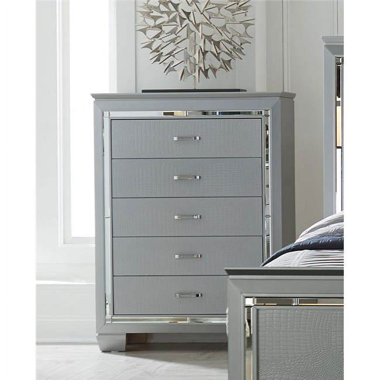 Home Elegance 1916-9 Allura Collection Chest Silver - 38 x 17 x 51 in ...