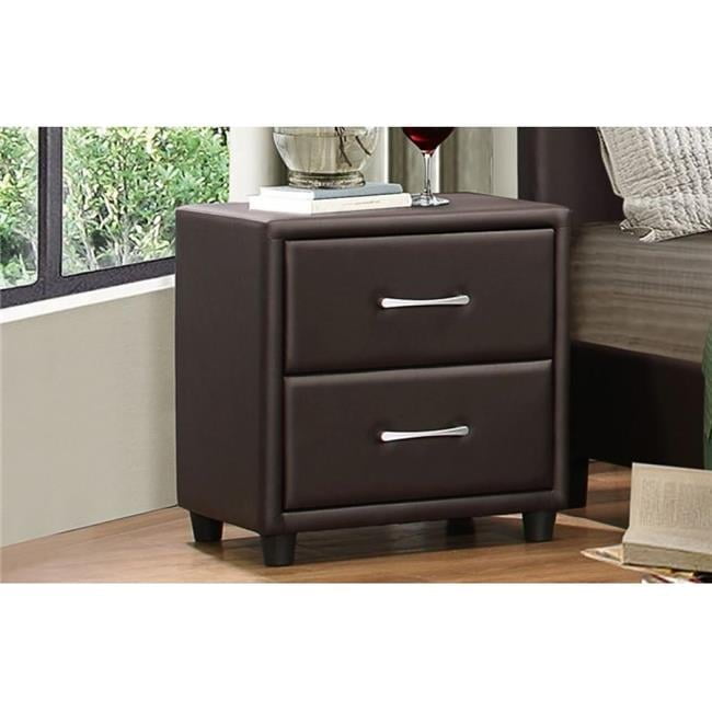 Home Elegance 22 x 16 x 21.25 in. Lorenzi Night Stand - Dark Brown ...