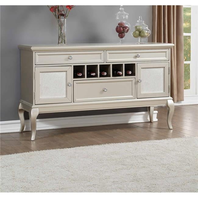 Home Elegance Crawford Silver Buffet & Server, 34.75 x 18.5 x 60 in ...