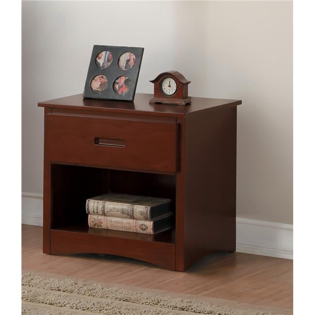 Home Elegance Rowe Night Stand - Dark Cherry - 21.75 x 17 x 23 in ...