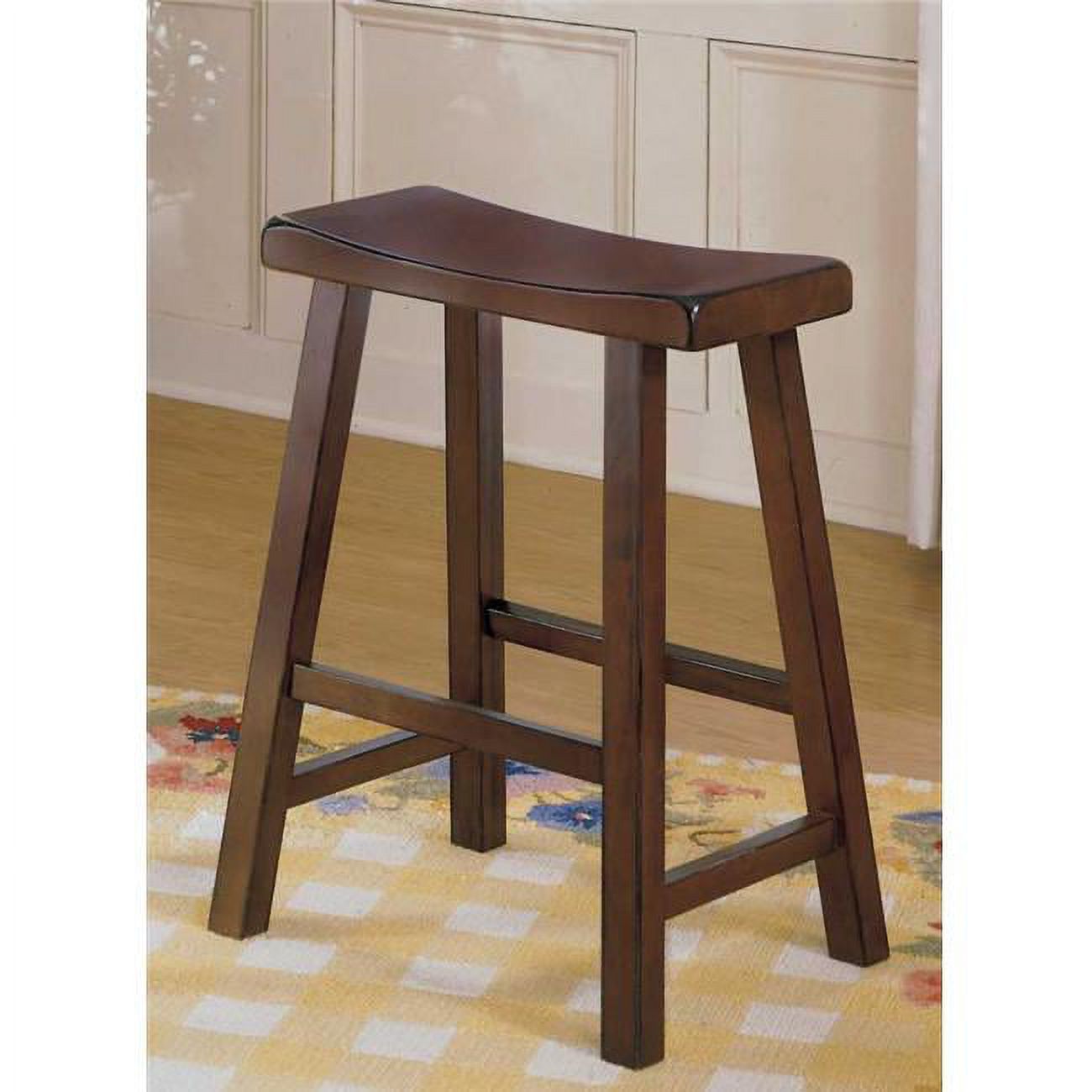 Home Elegance Saddleback 24 Inch Counter Height Stool in Cherry - Set ...
