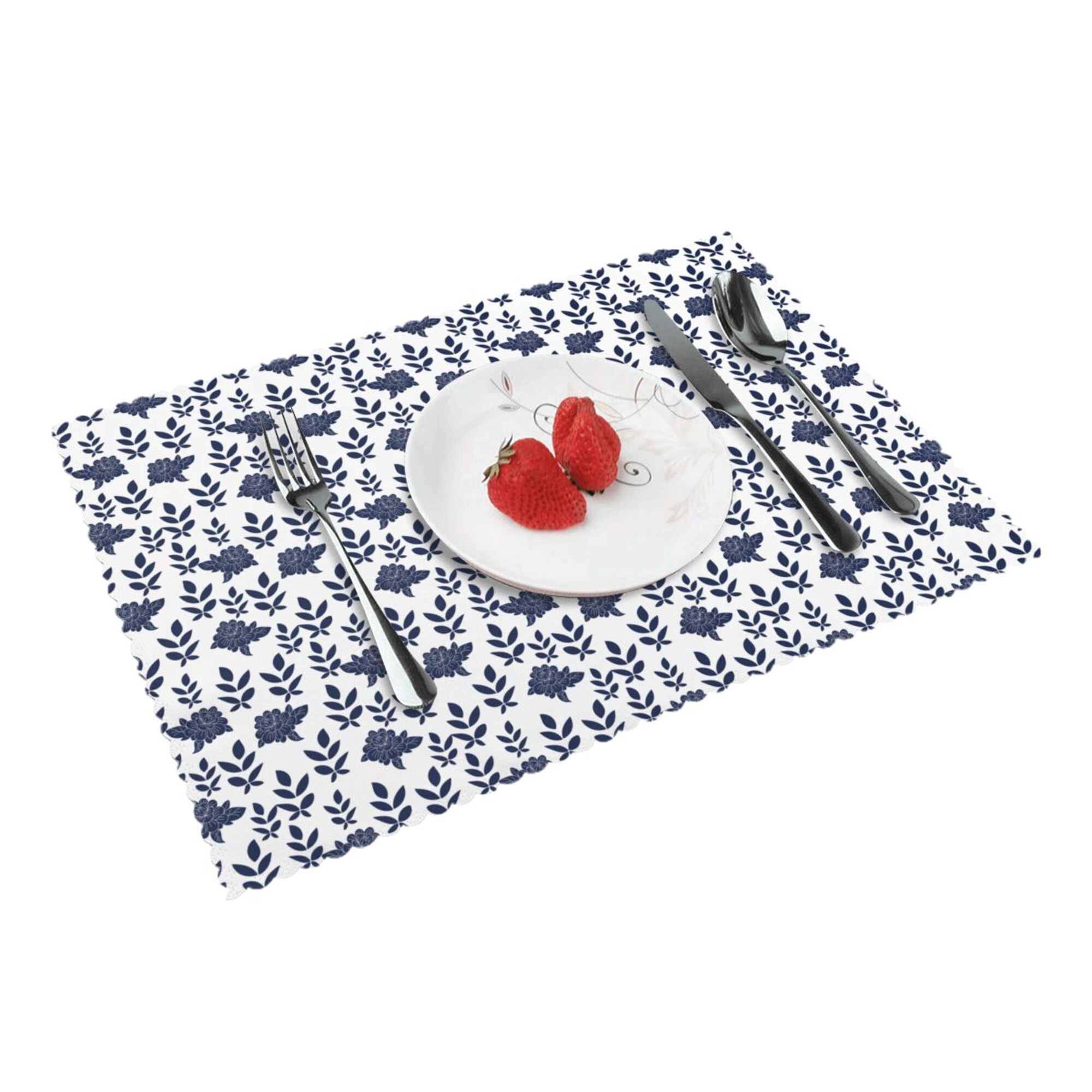 Home Elegant Floral Theme Background Placemats Set Of 4 Washable ...