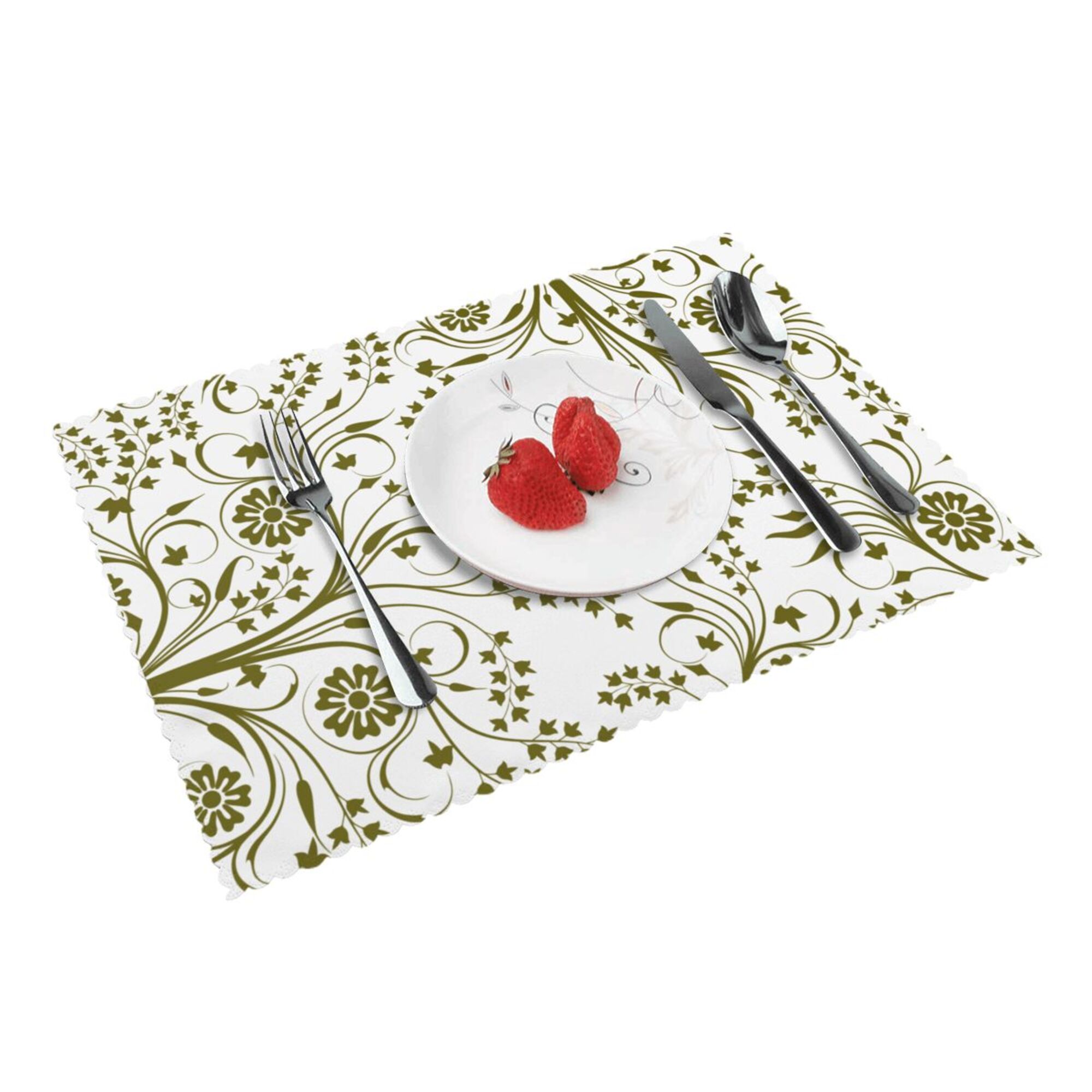 Home Elegant Floral Theme Background Placemats Set Of 4 Washable ...