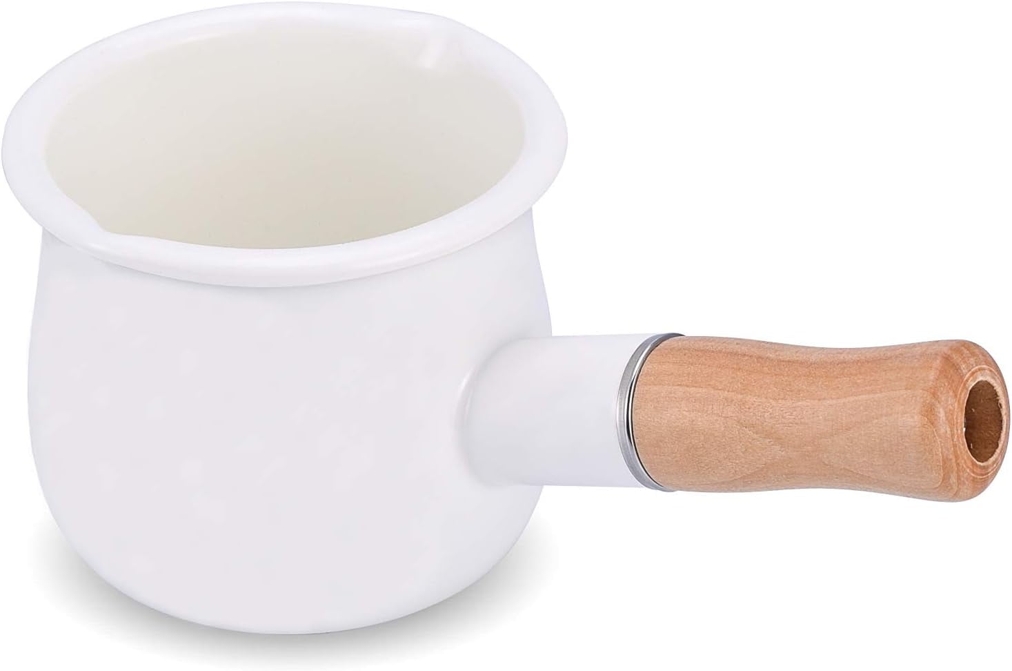 Home Enamel Milk Pan, Mini Butter Warmer 4 Inch 550ml Enamelware ...