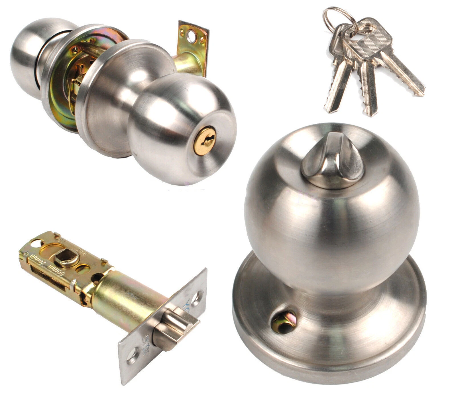 Home Entry Door Lock Set Security Handle Privacy Passage Bath Lever ...