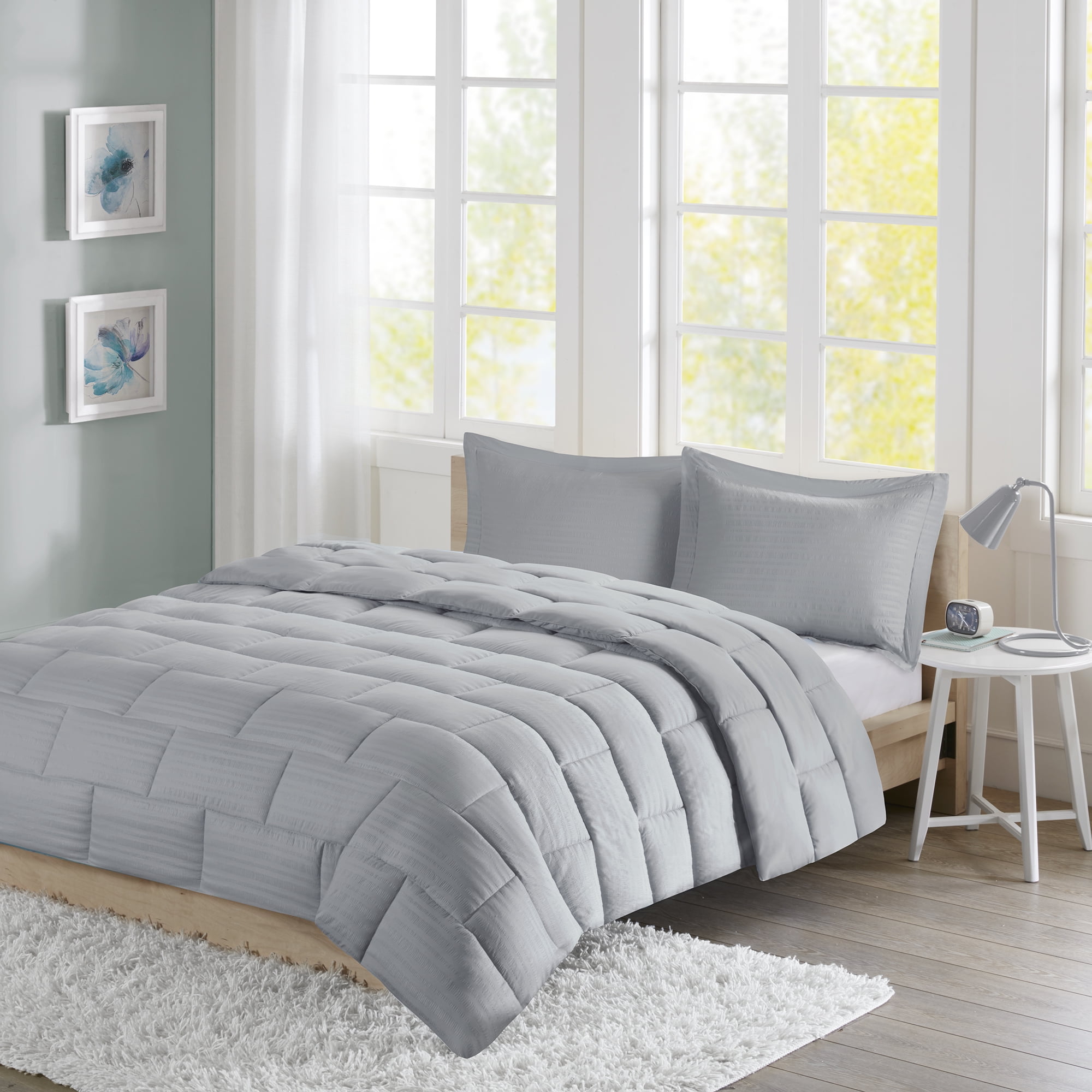 Home Essence Apartment Ava Seersucker Down Alternative Comforter Mini ...