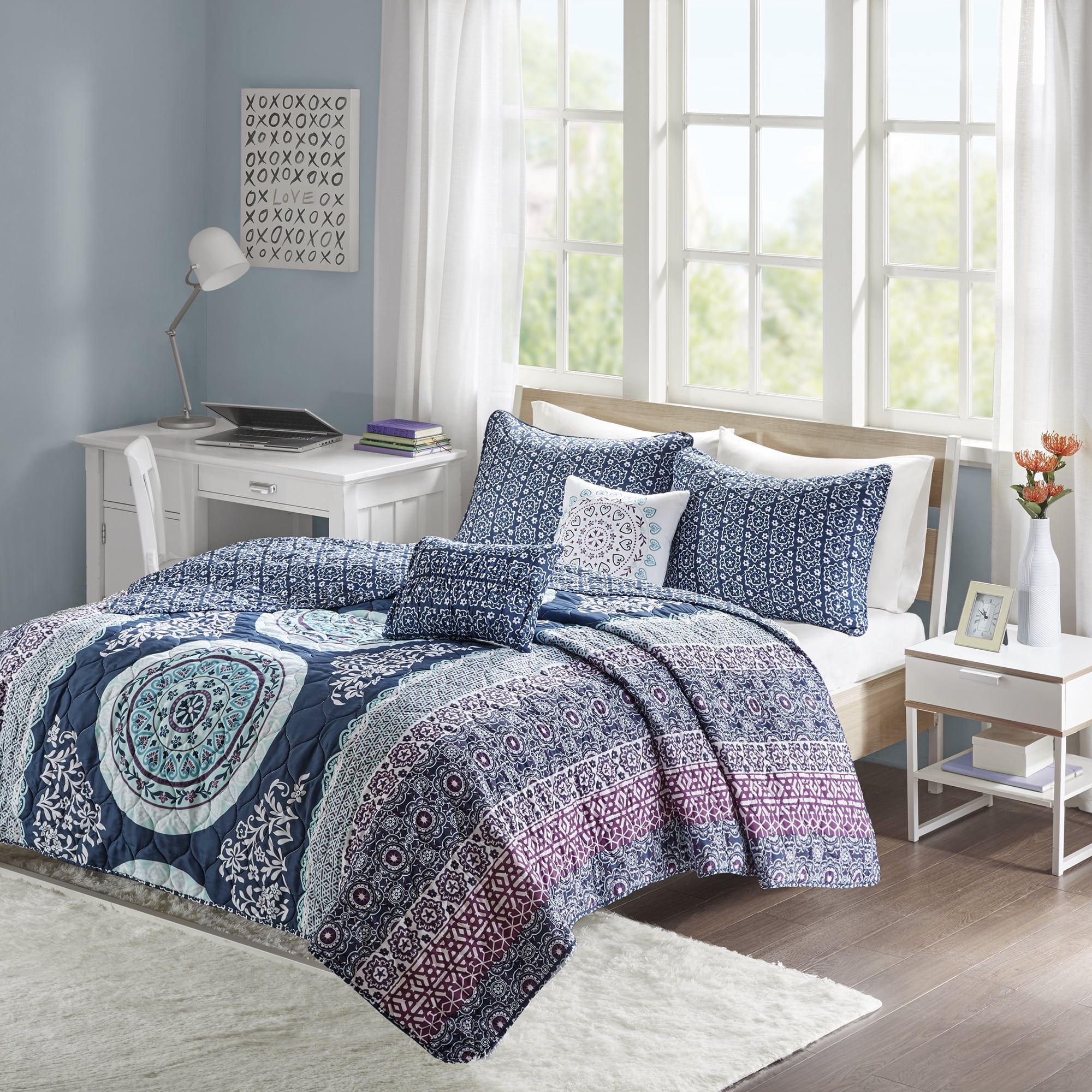 Home Essence Apartment Blaire Quilted Reversible Coverlet Set - Walmart.com