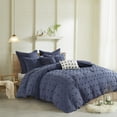 Home Essence Apartment Cotton Jacquard Indigo Blue 7-Piece Comforter ...