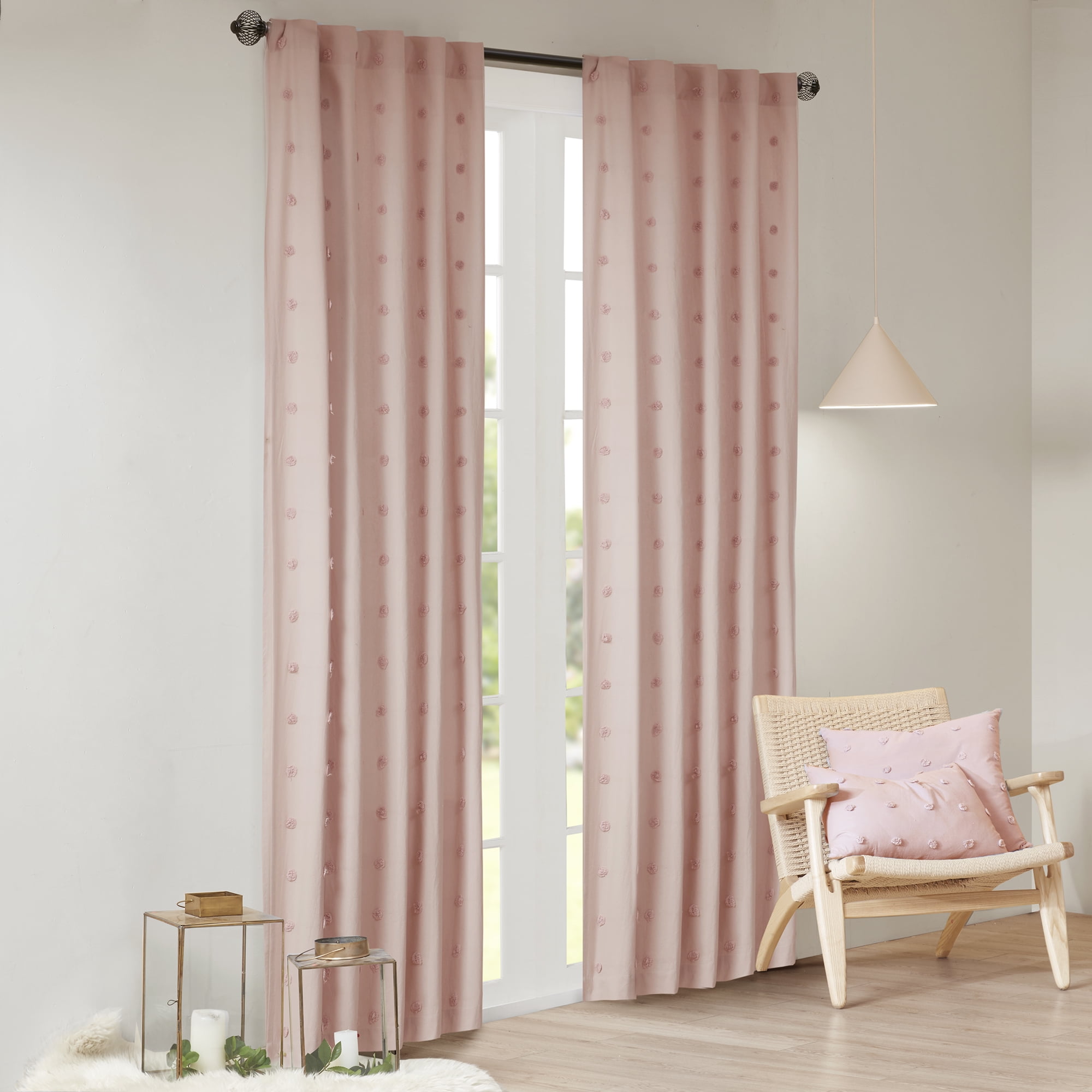 Home Essence Apartment Kay Cotton Rod Pocket/Back Tab Window Panel ...
