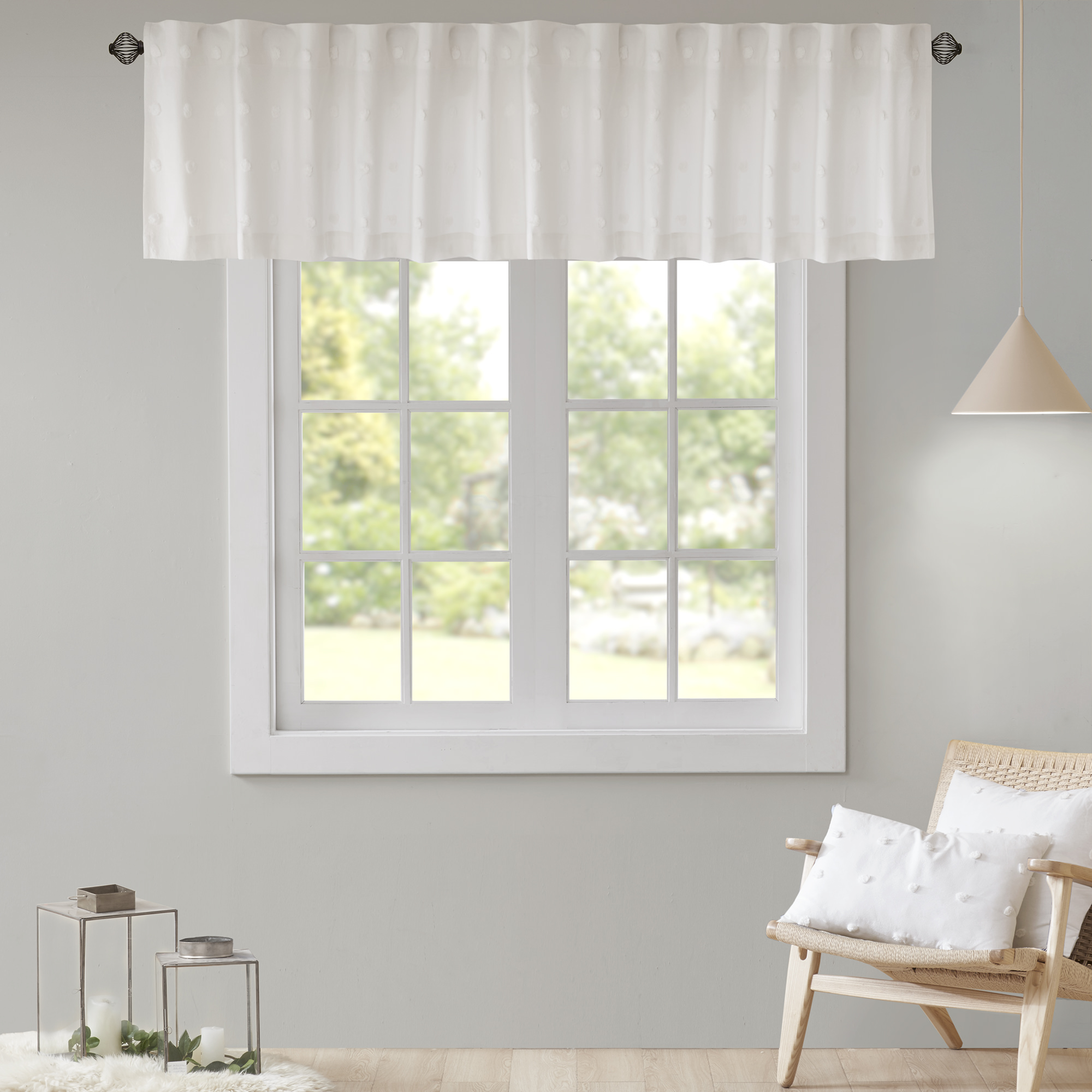 Home Essence Apartment Kay Cotton Rod Pocket/Back Tab Window Valance ...