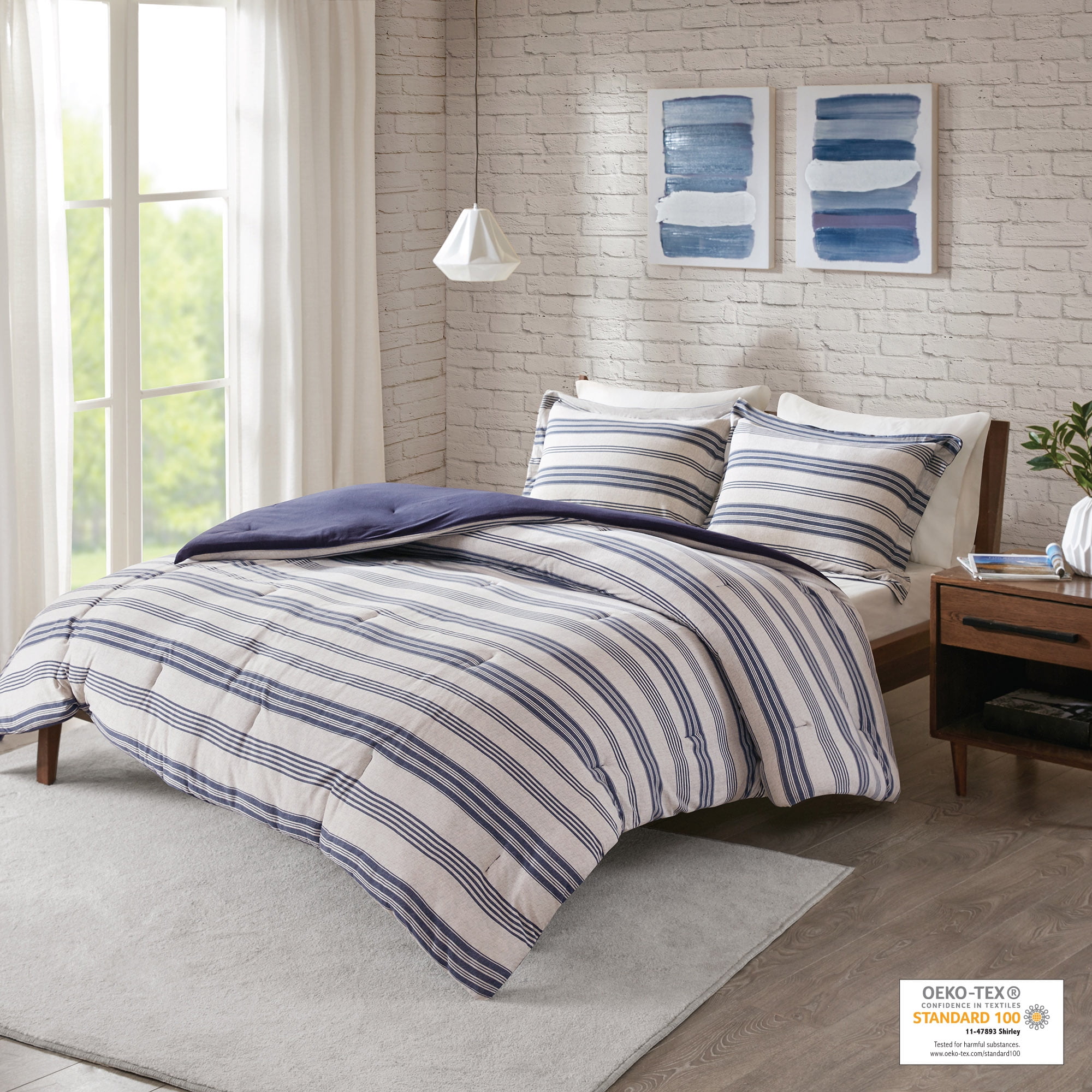 Home Essence Apartment Mason Cotton Blend Jersey Knit Comforter Set ...