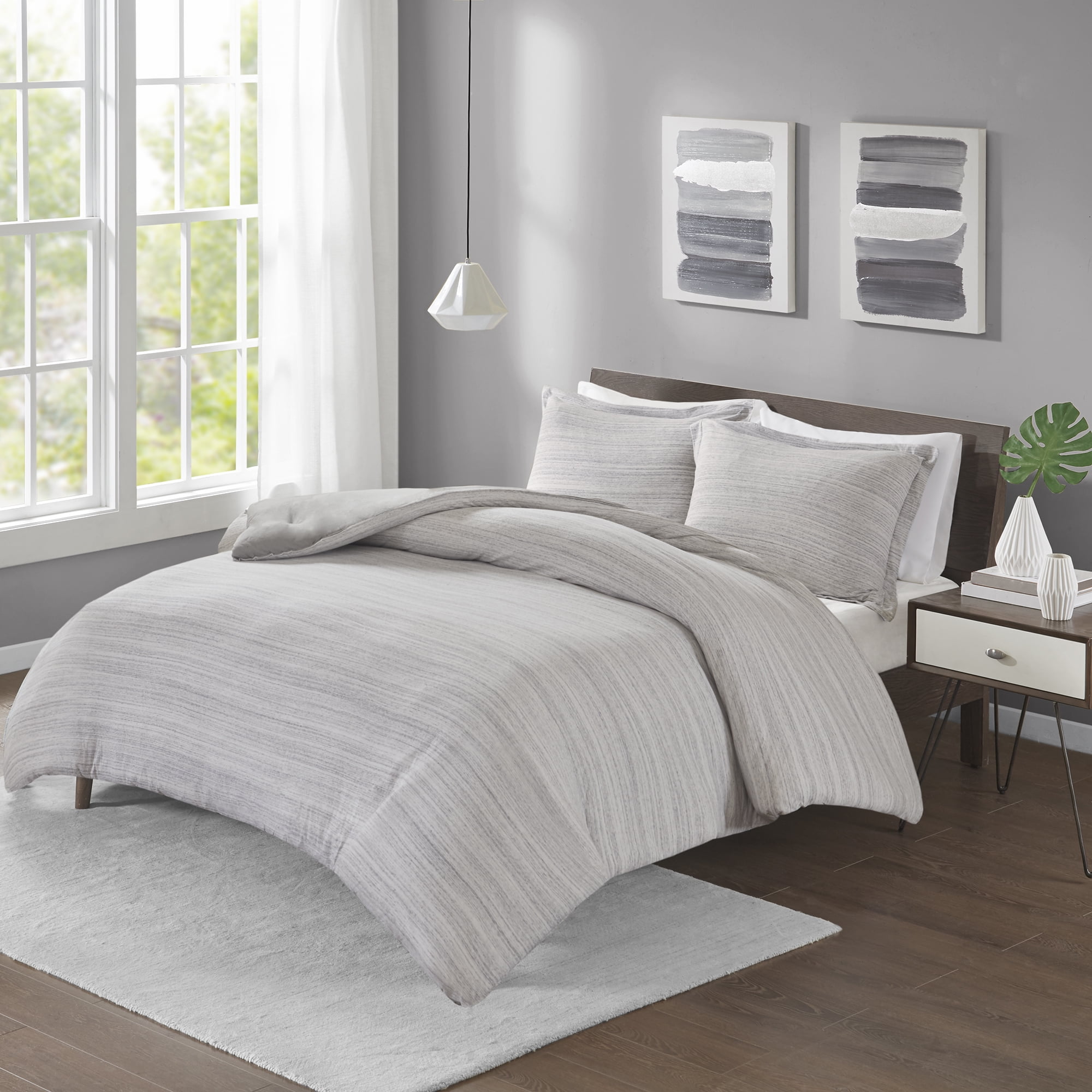 Home Essence Apartment Space Dyed Melange Cotton Jersey Knit Comforter ...