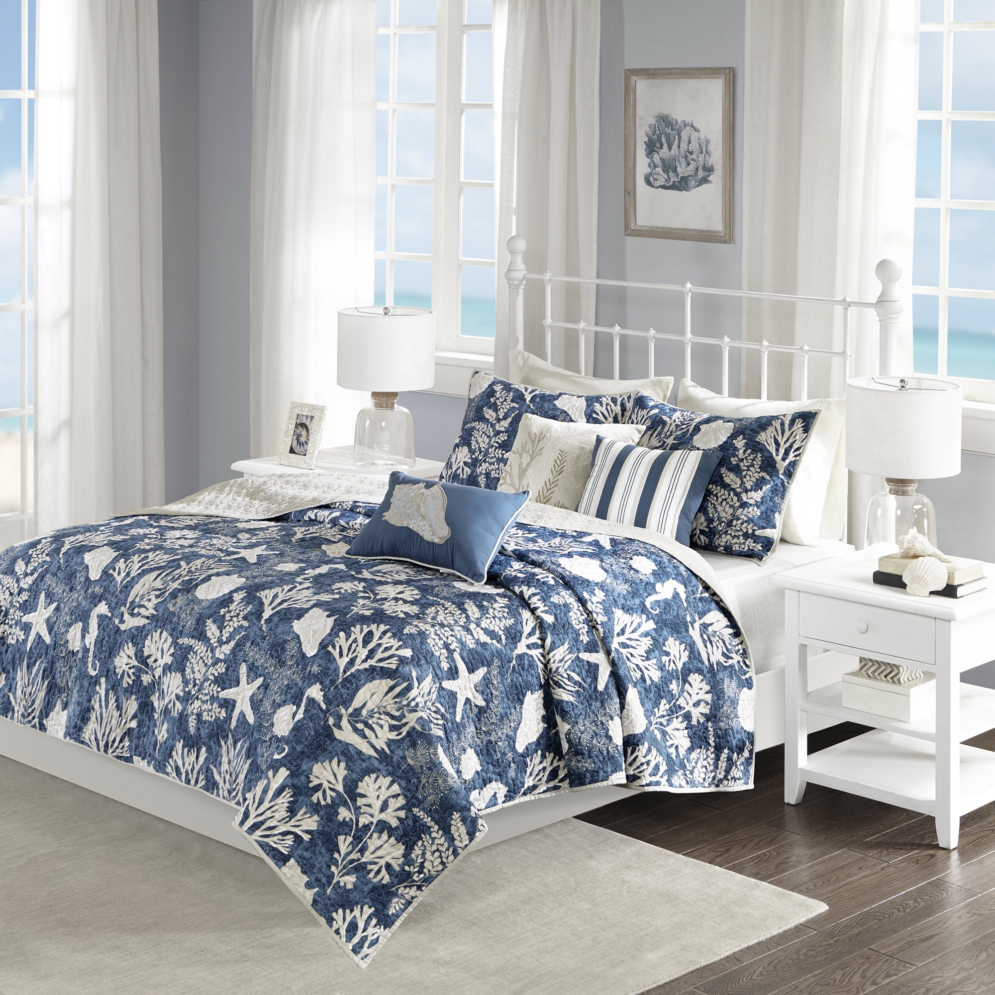 Home Essence Bedford 6 Piece Cotton Sateen Coverlet Set - Walmart.com