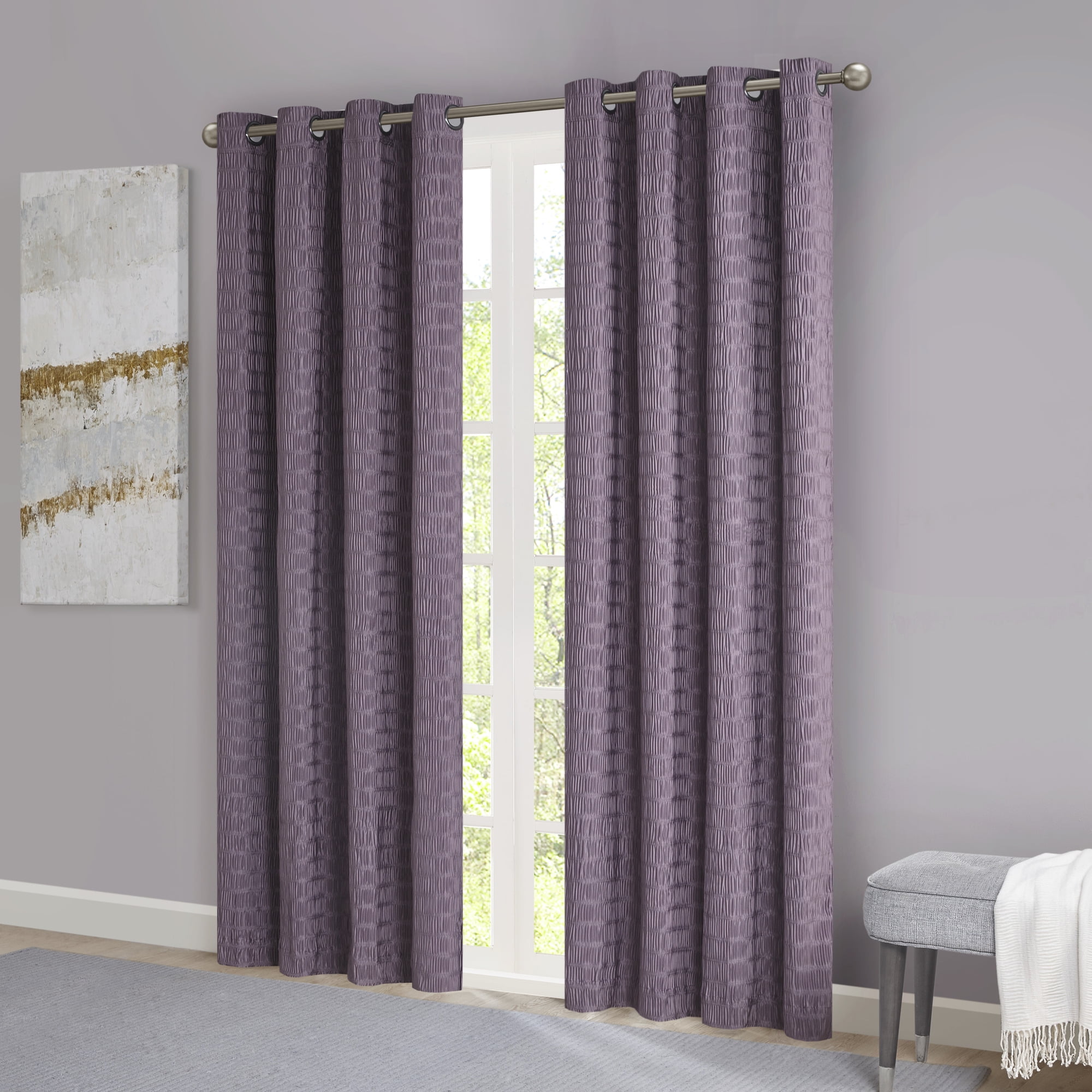 Home Essence Emery Crinkle Matte Satin Solid Panel - Walmart.com