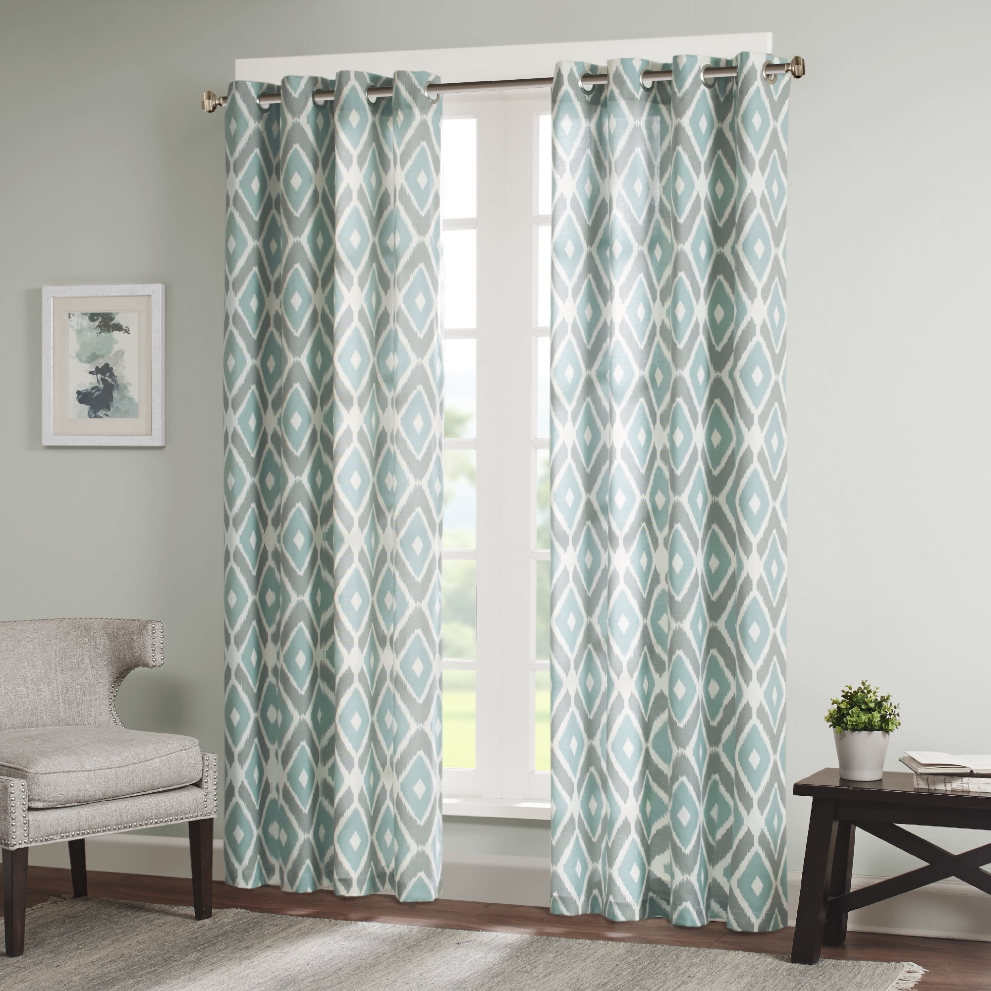 Home Essence Ender Diamond Printed Window Panel - Walmart.com