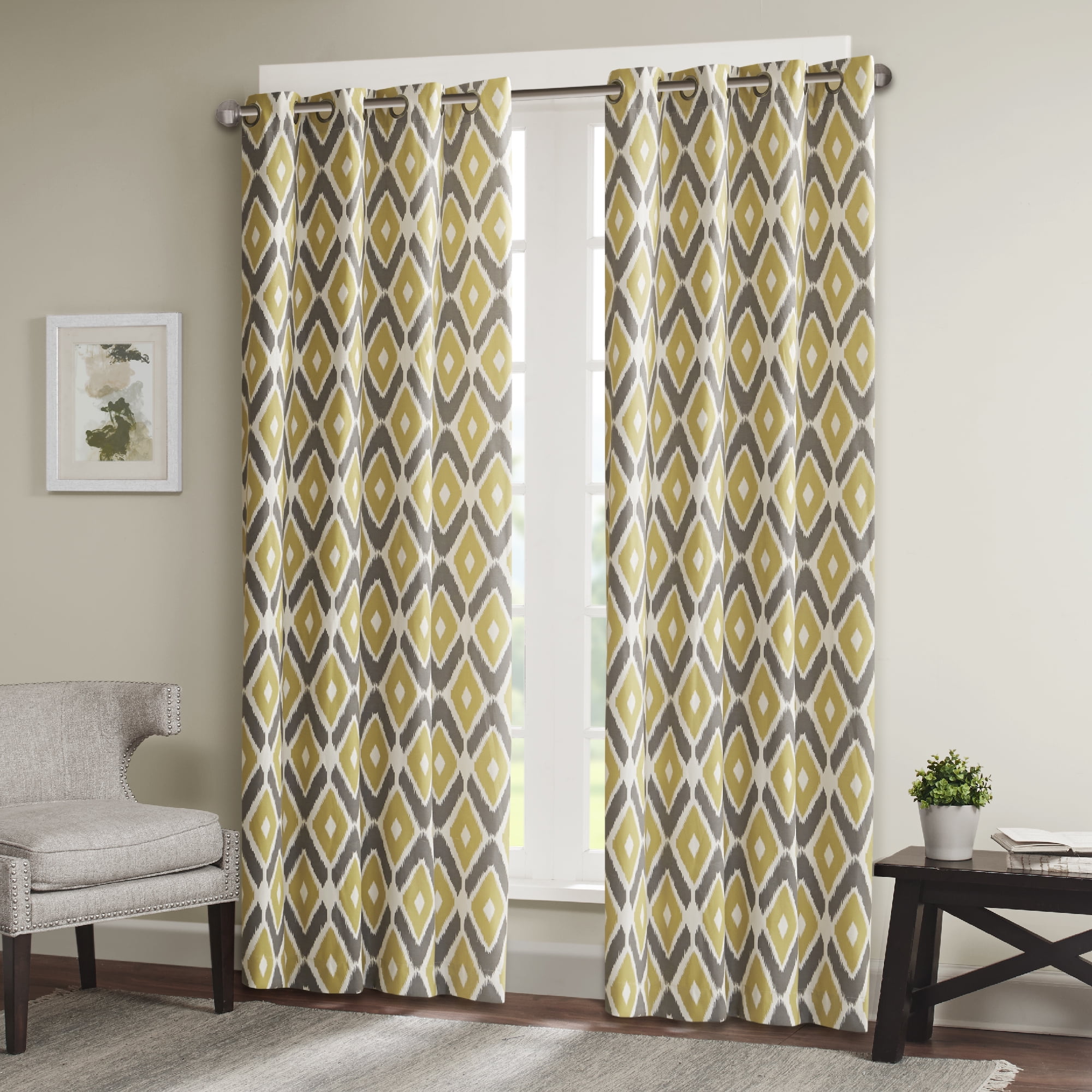 Home Essence Ender Diamond Printed Window Panel - Walmart.com