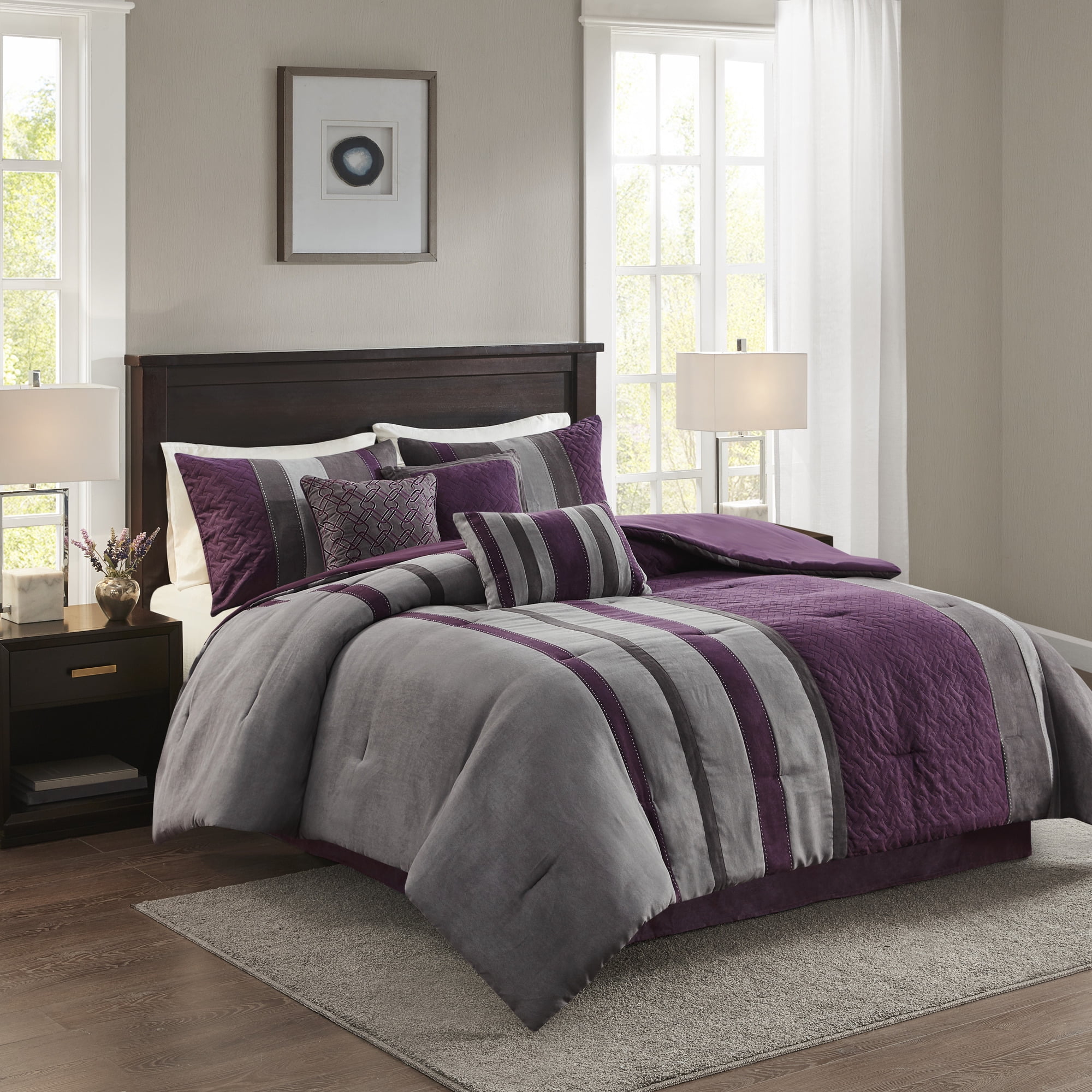 Home Essence Eveline 7 Piece Faux Suede Comforter Set - Walmart.com