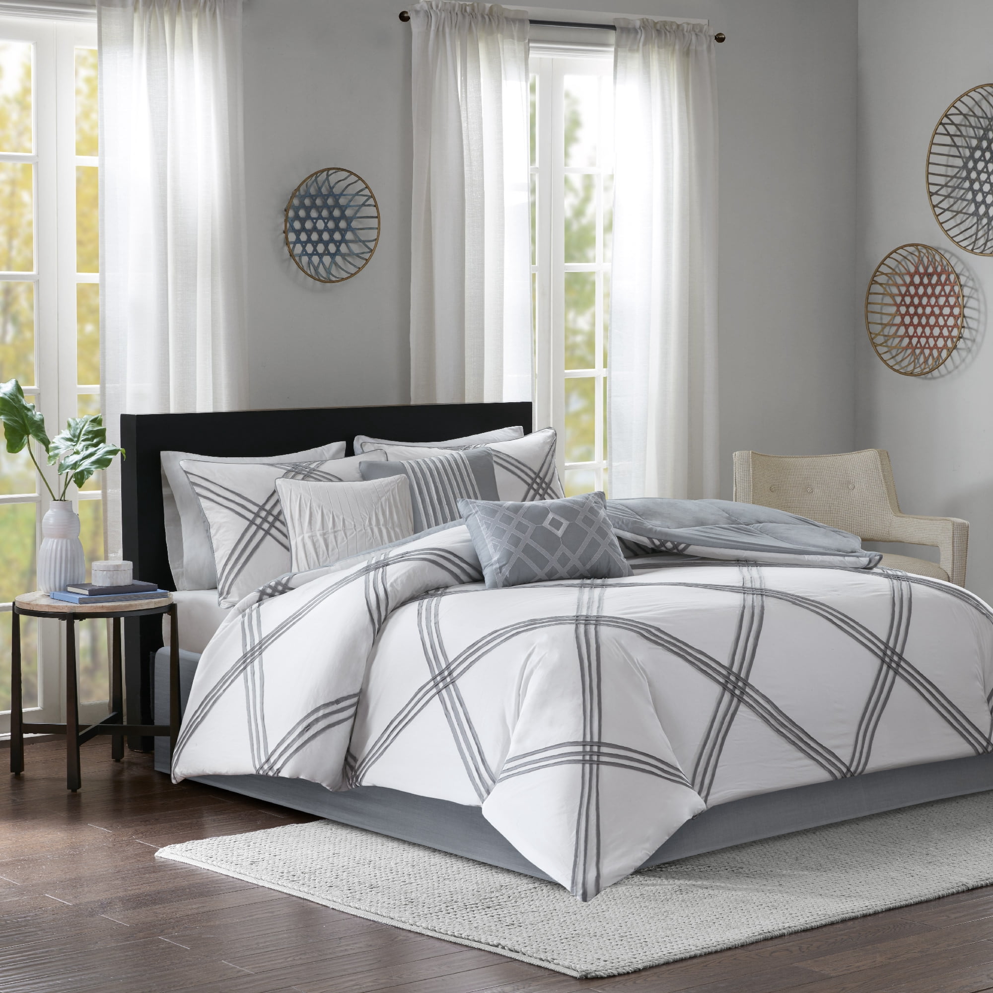 Home Essence Hamilton 7 Piece 100 Percent Cotton Comforter Set ...