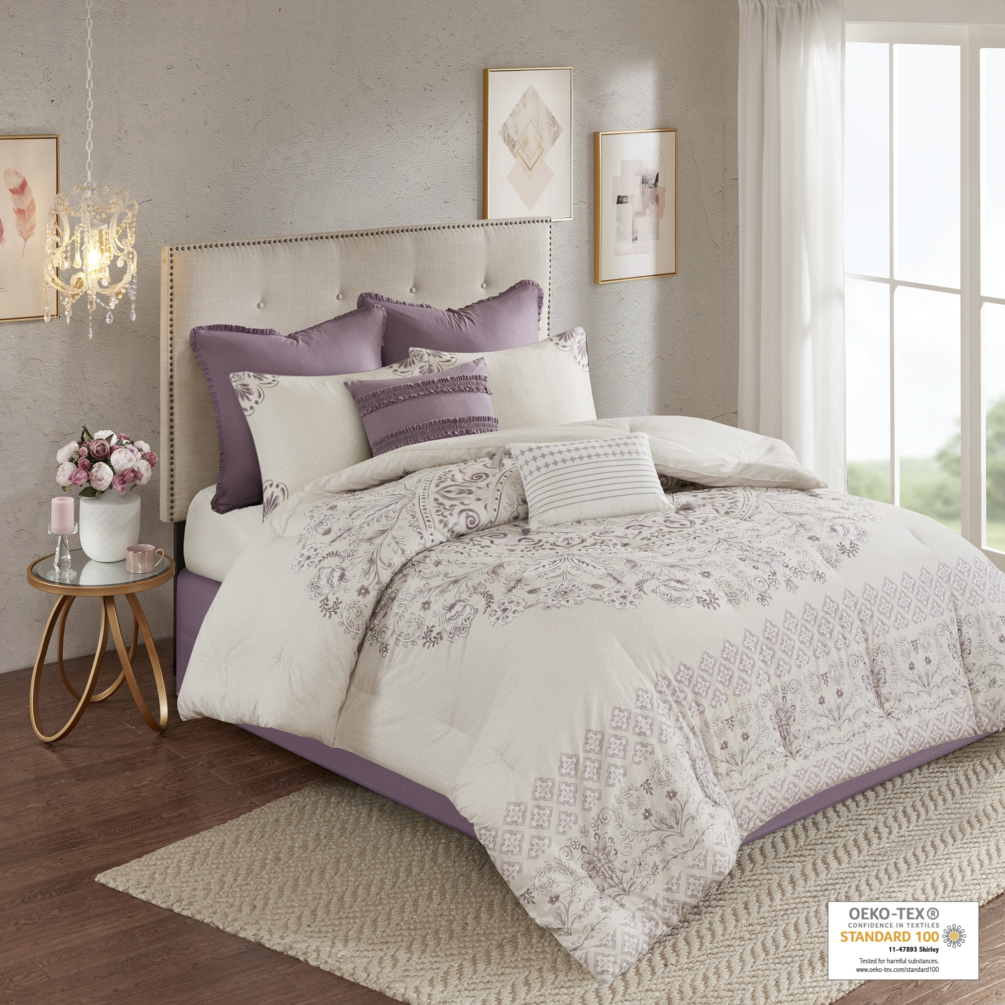 Home Essence Kaia 8 Piece Cotton Printed Reversible Comforter Set ...