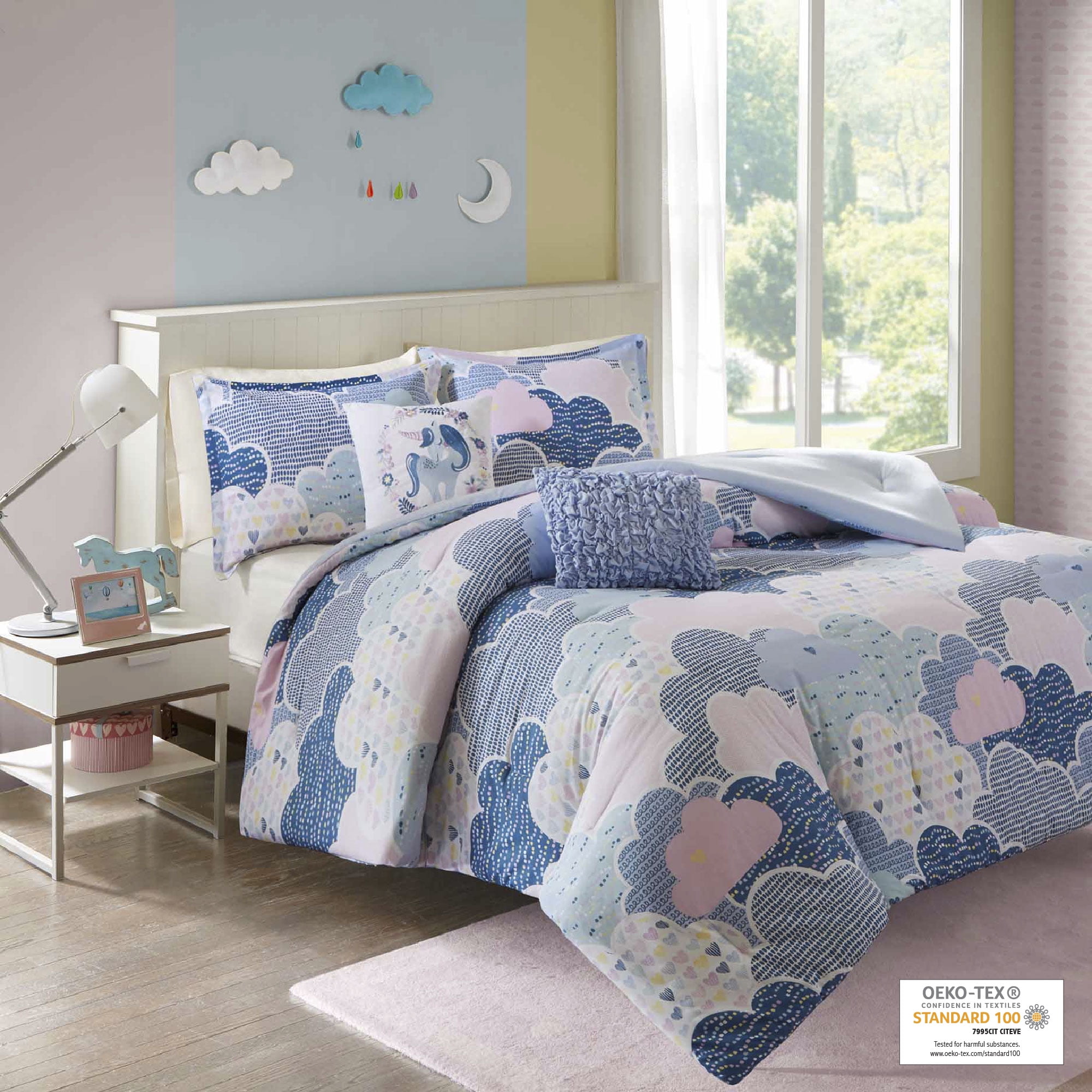 Home Essence Kids 100% Cotton Comforter Set, 5-Piece Full/Queen Bedding ...