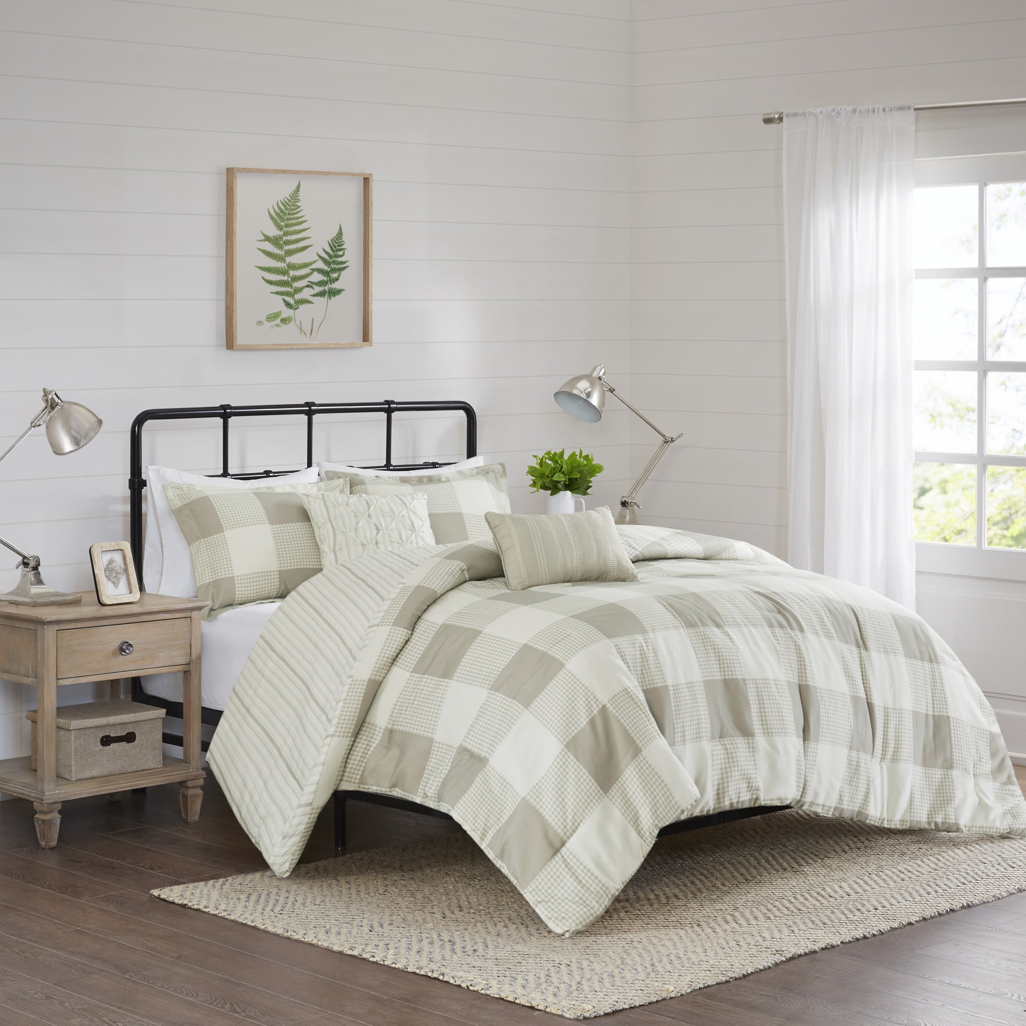 Home Essence Levon 5 Piece Reversible Buffalo Check Comforter Set ...