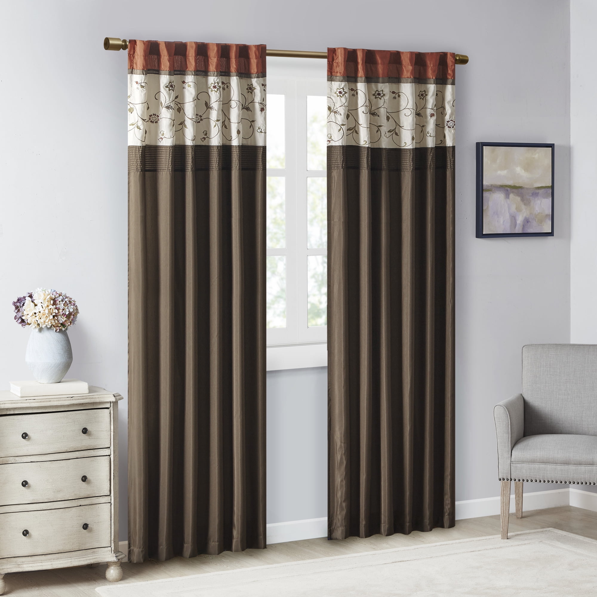 Home Essence Monroe Embroidered Window Panel - Walmart.com