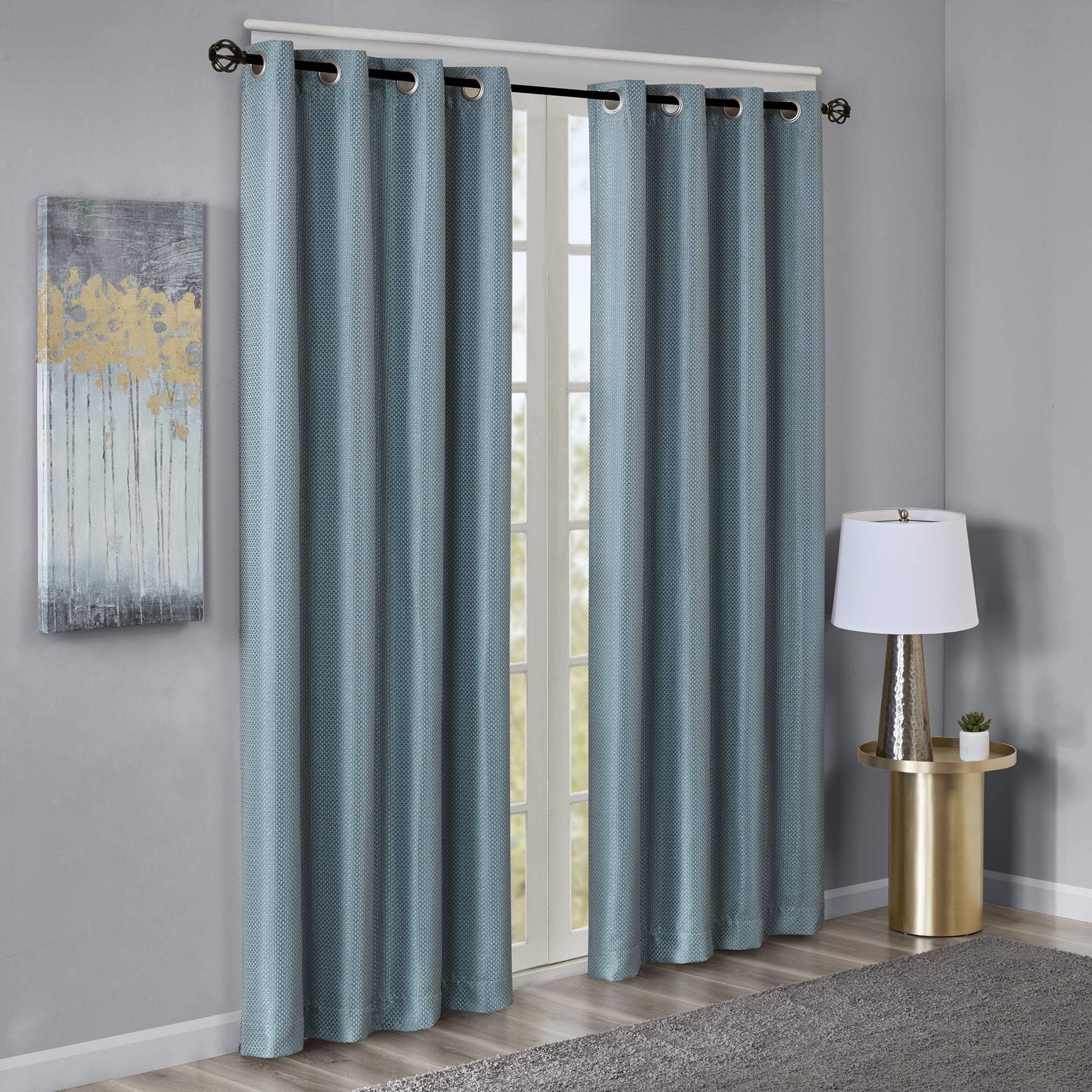 Home Essence Odyn Solid Basket Weave Blackout Panel - Walmart.com