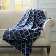 Home Essence Ogee Oversized Super Soft Microlight Throw, , 60x70", Navy ...