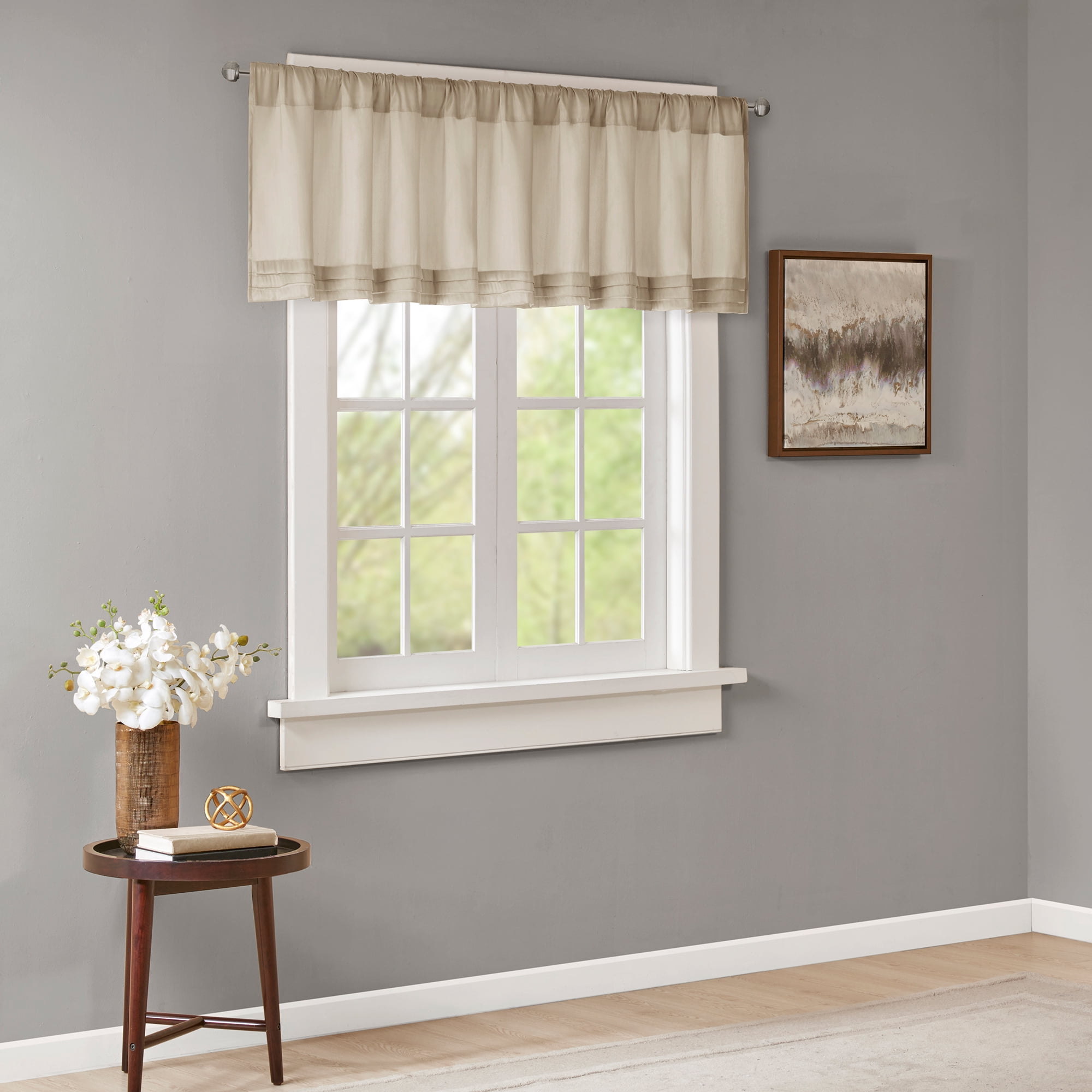Home Essence Viola Faux Silk Solid Pleated Valance - Walmart.com
