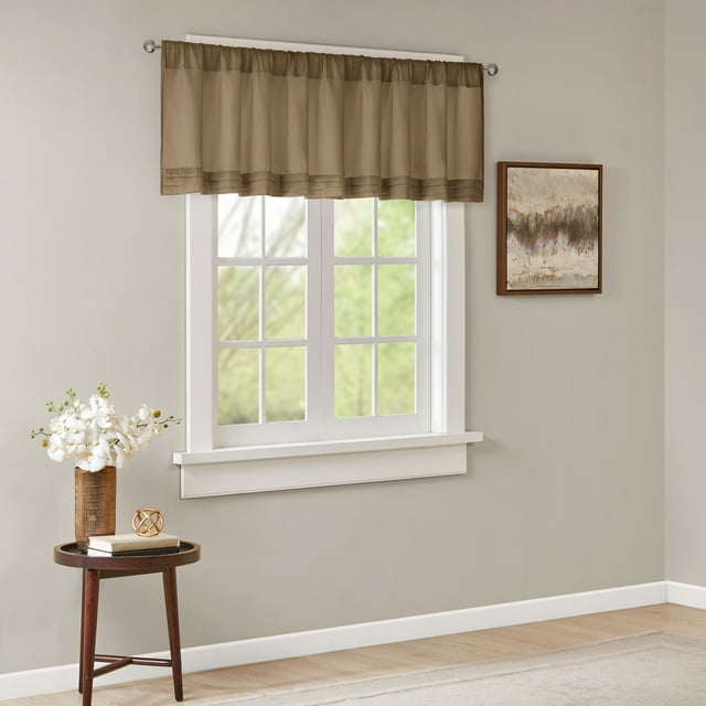 Home Essence Viola Faux Silk Solid Pleated Valance - Walmart.com