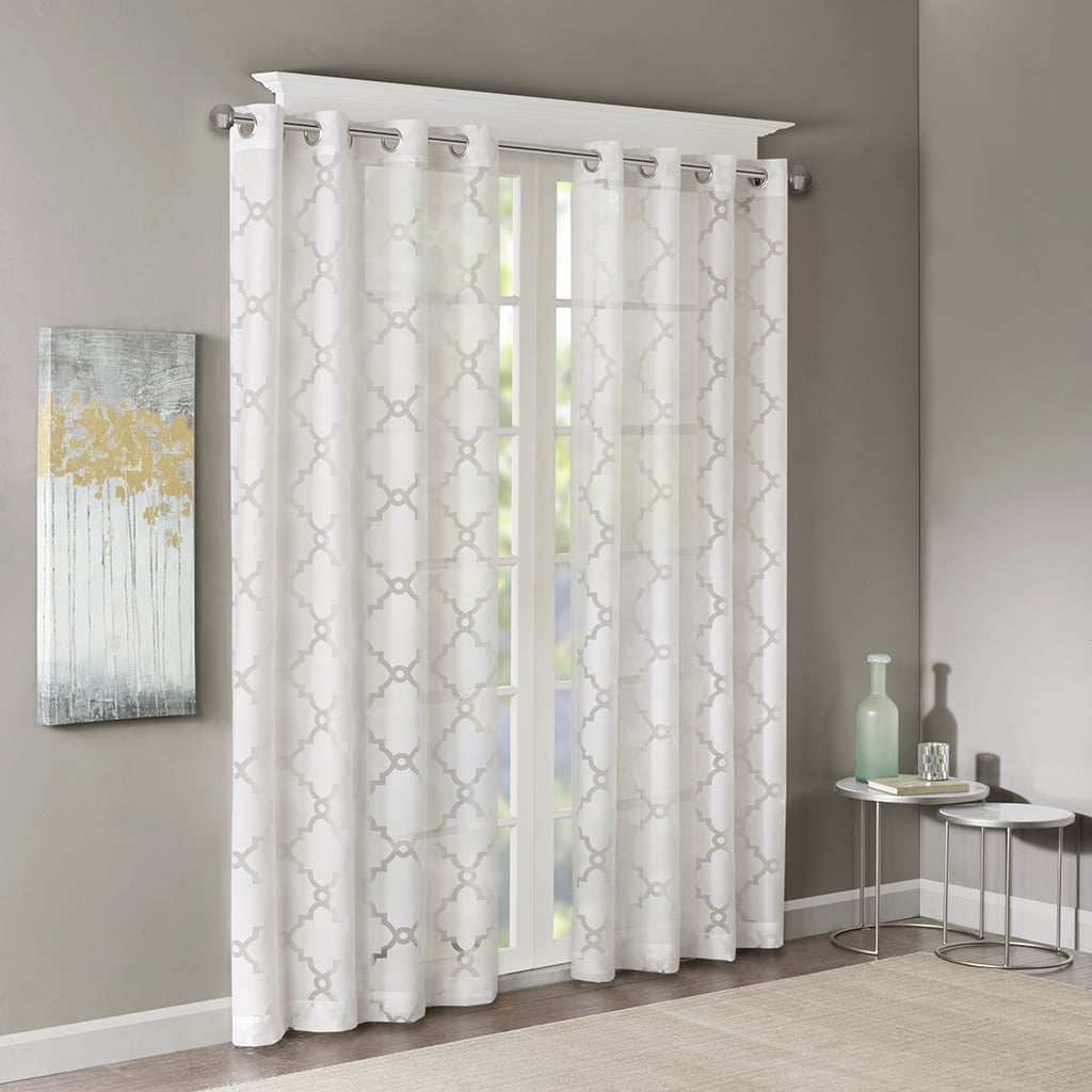 Home Essence Zoe Fretwork Burnout Sheer Panel - Walmart.com