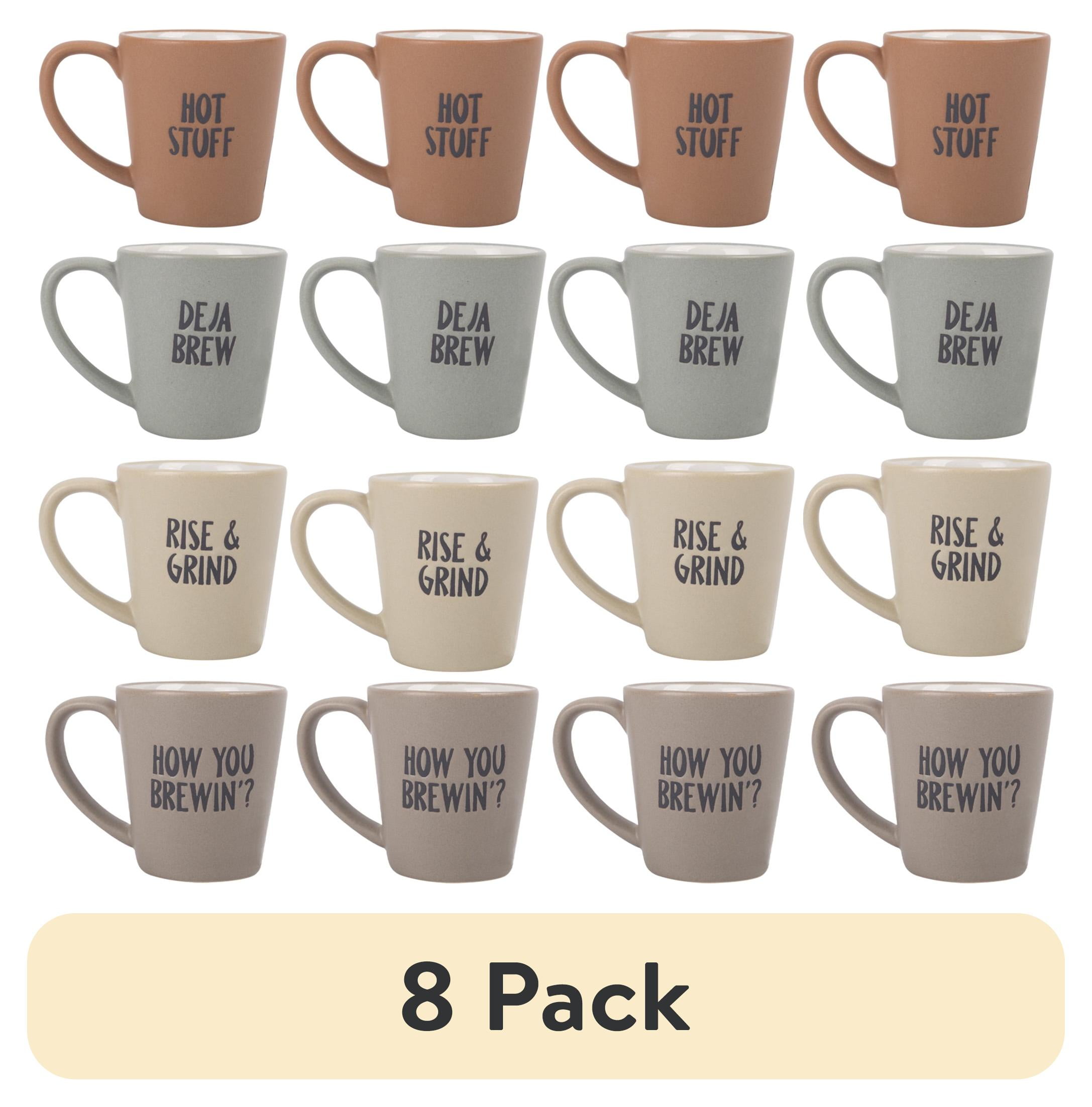 (8 pack) Home Essential Assorted Stoneware Espresso Mugs, 3 fl oz ...