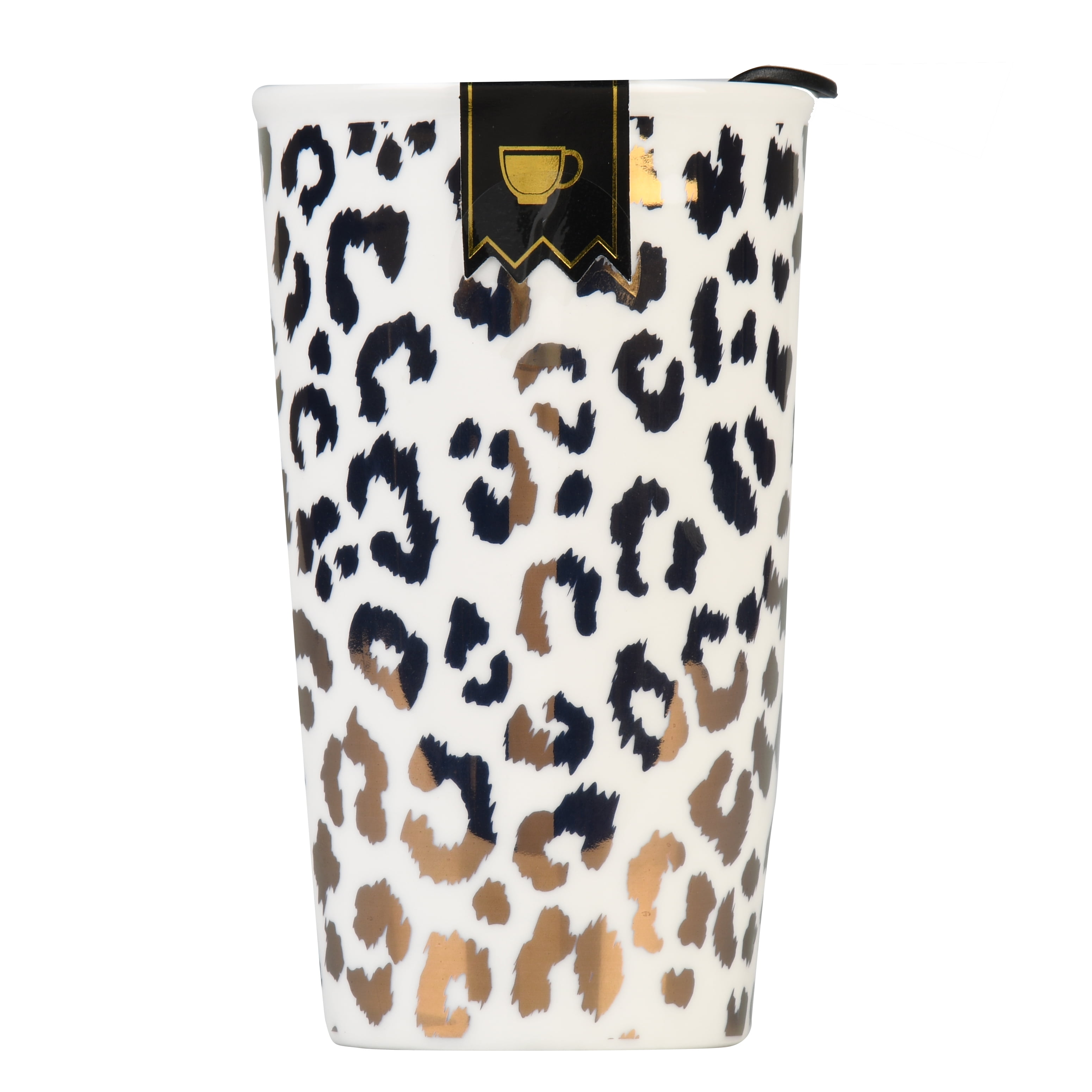 Home Essential Ceramic Cheetah Print Travel Mug, 12 fl oz - Walmart.com