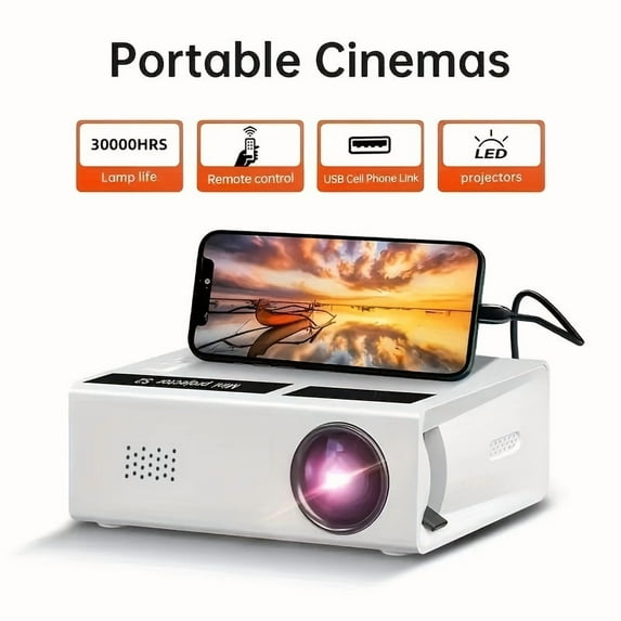Home Essential Mini Portable Projector | 1080P HD, Mobile Screen ...